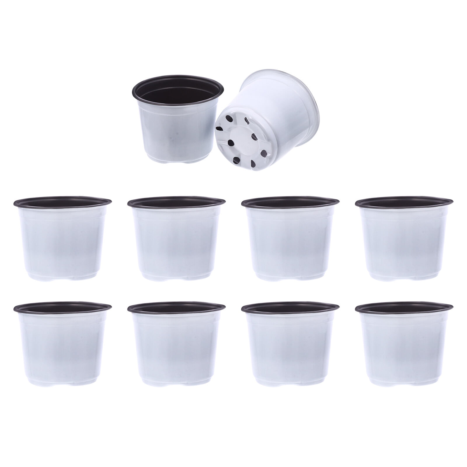 WORGEOUS 50-Pack White Two-Tone Flower Pot Self-Watering Planter ...