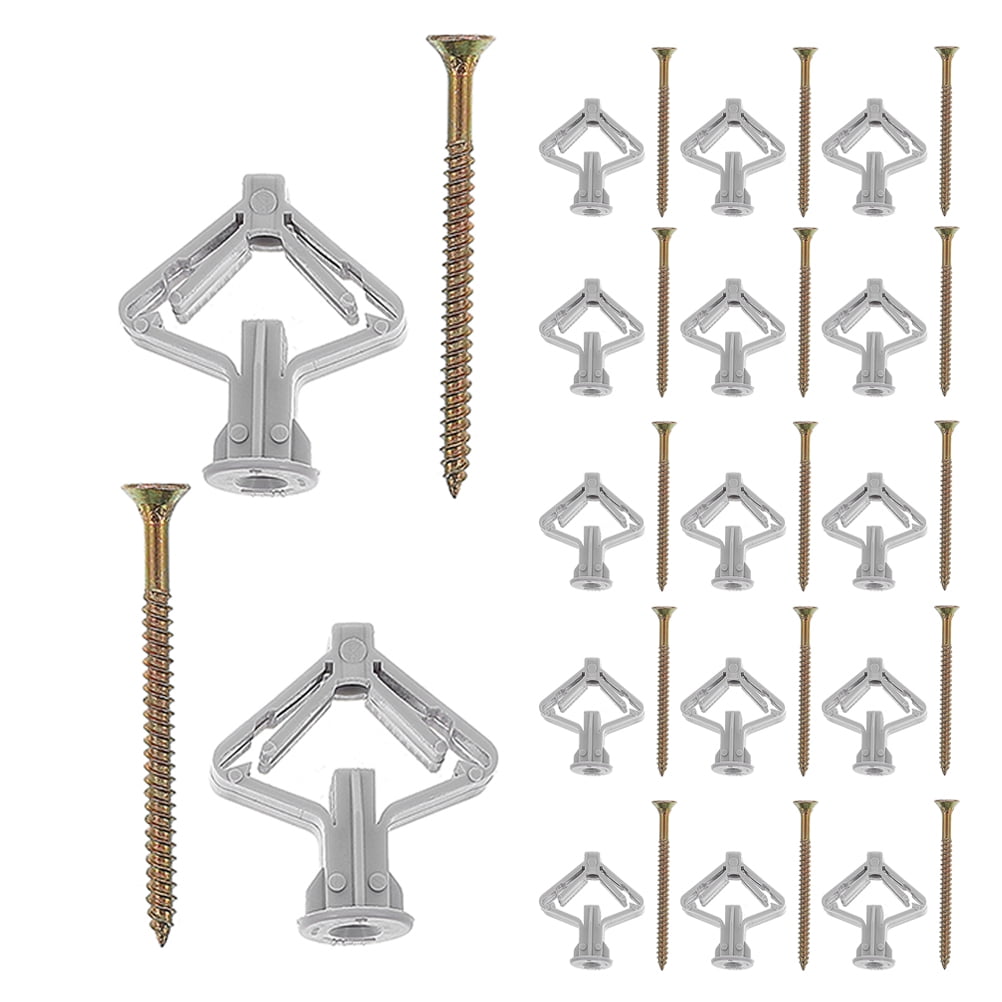 WORGEOUS 50 Sets Hollow Wall Anchors Metal Expansion Bolts Secure Mounting Anchors Drywall ...
