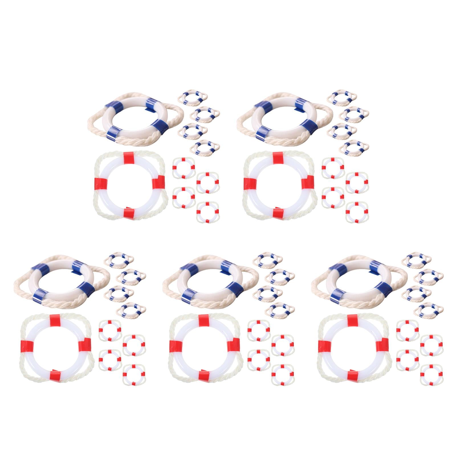 WORGEOUS 50 pcs Miniature Swim Rings Plastic Mini Life Ring Model Cake ...