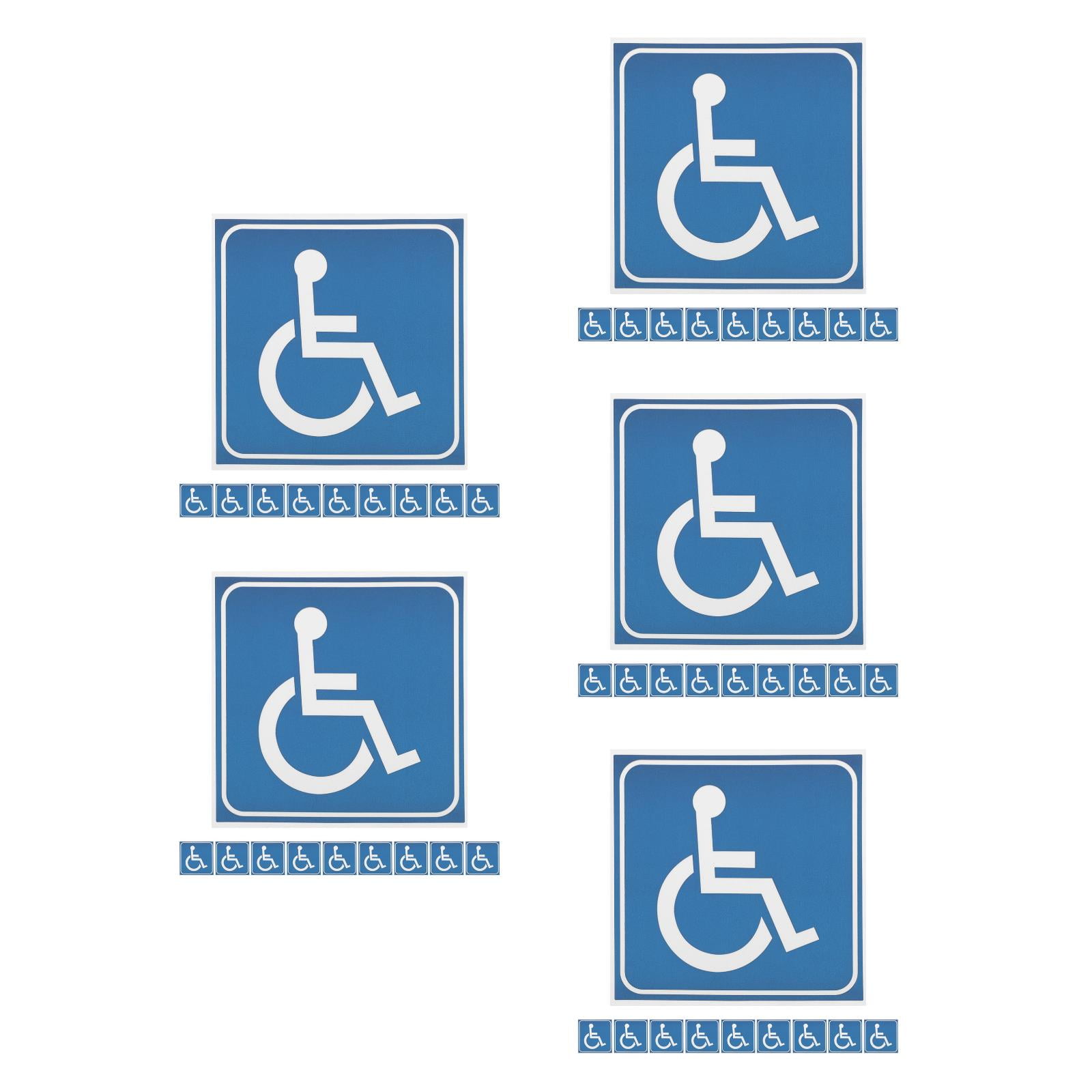 WORGEOUS 50 pcs Multi-Purpose Disabled Sign Stickers Wheelchair Symbols ...