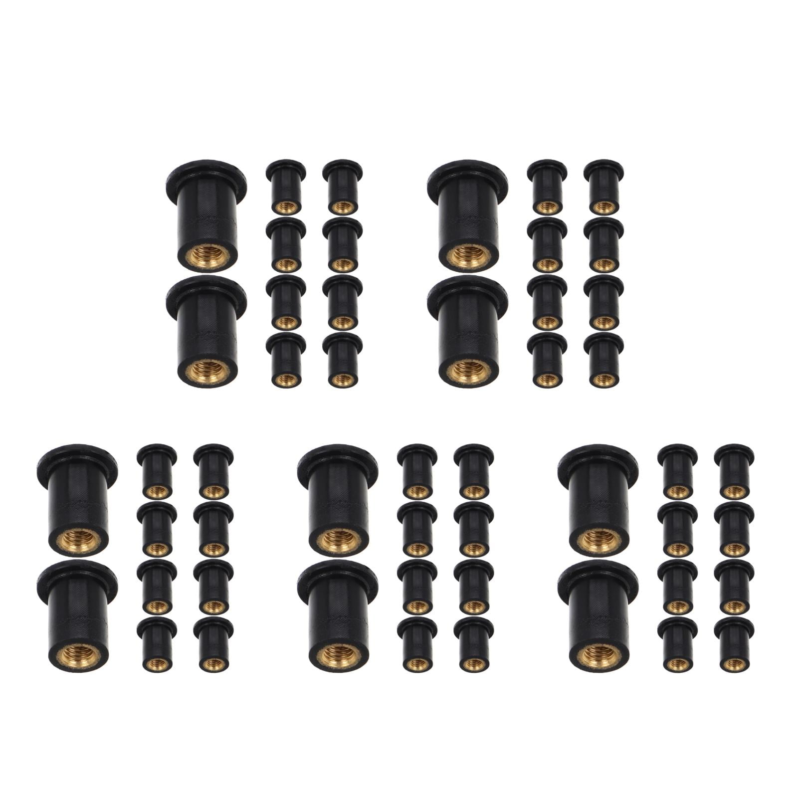 WORGEOUS 50 pcs Small Plastic Well Nuts Brass Insert Expansion Nut For ...