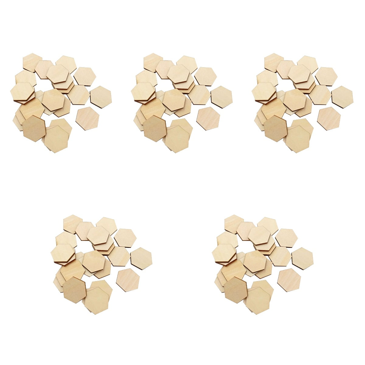 WORGEOUS 500 pcs 30MM Beech Wooden Hexagonal Pieces Ornaments Wooden ...
