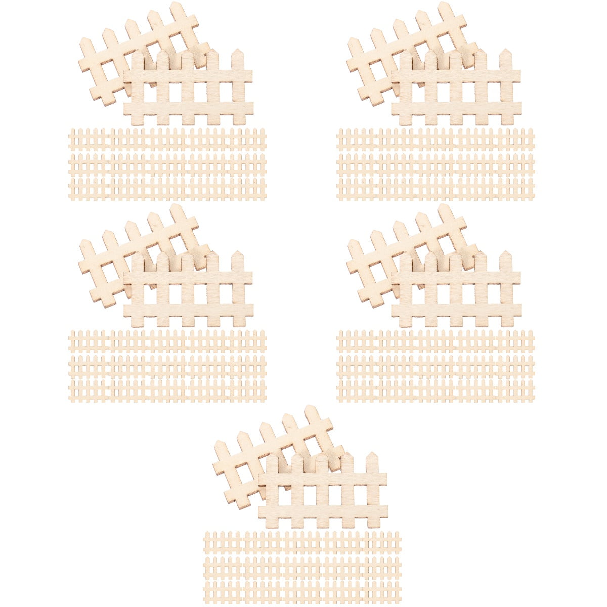 WORGEOUS 500 pcs Mini Fence Miniature Wooden Fence Mini Picket Fence ...