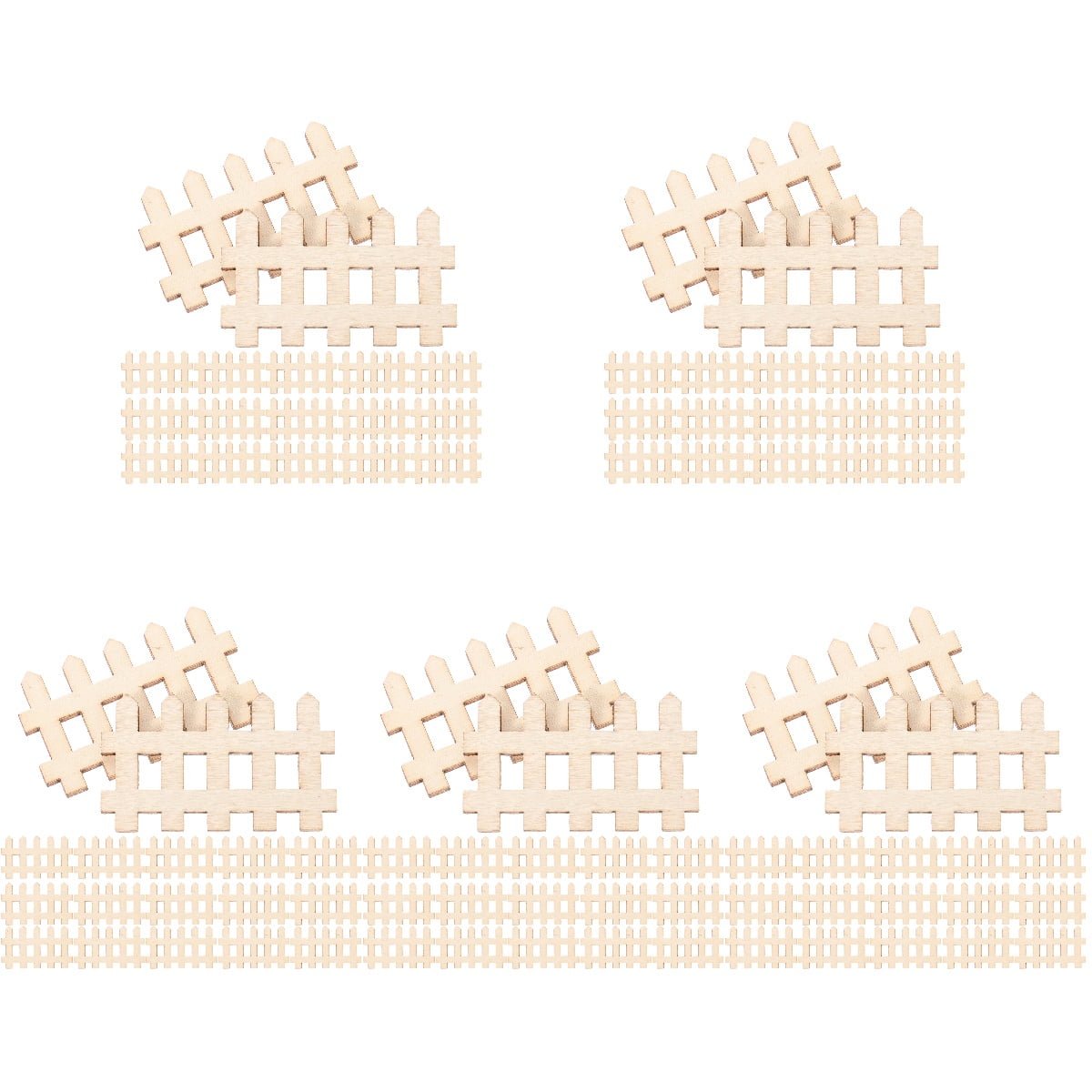 WORGEOUS 500 pcs Miniature Fence Photo Prop Mini Wooden Fence Mini ...