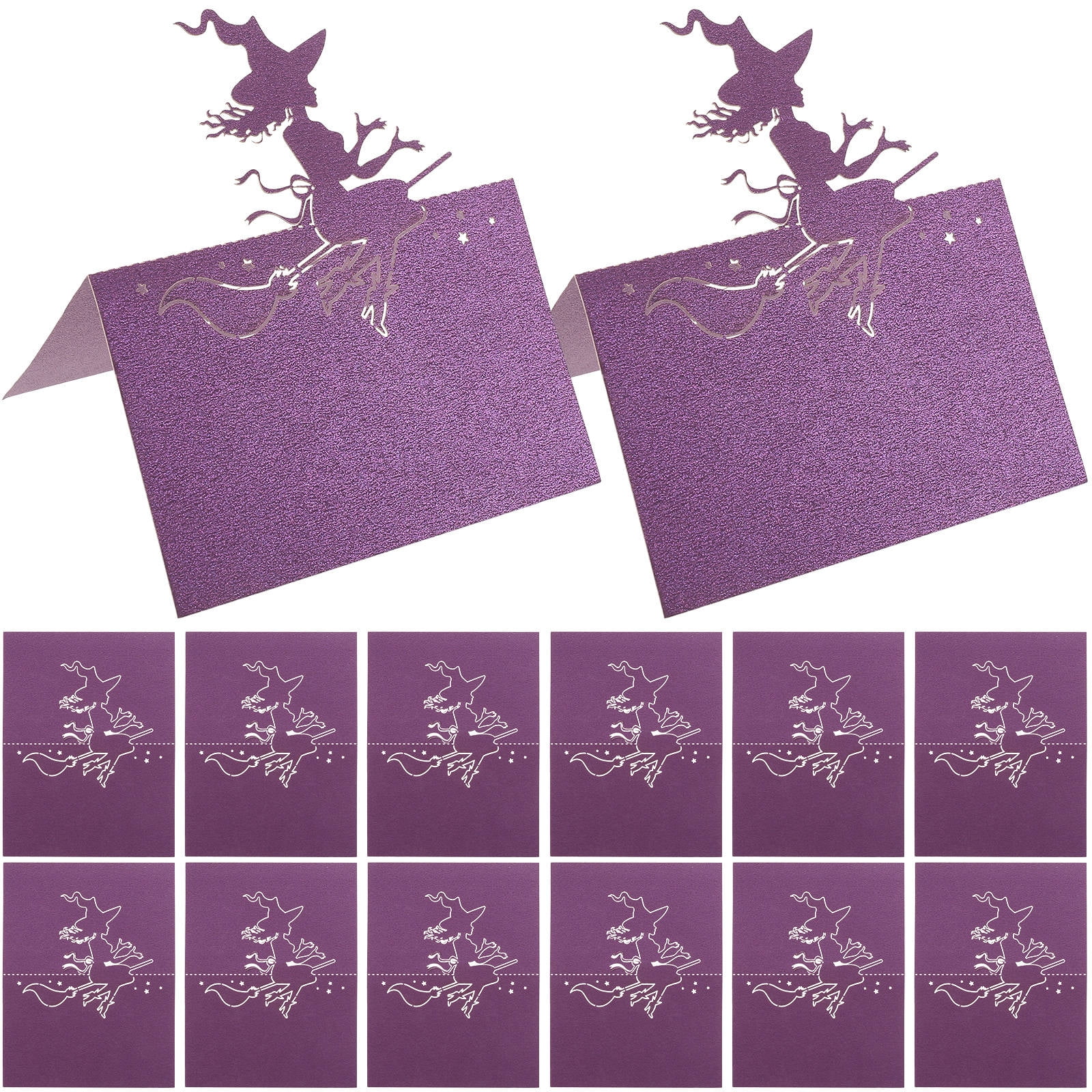 WORGEOUS 50Pcs Rectangular Purple Paper Place Cards for Writing Names ...