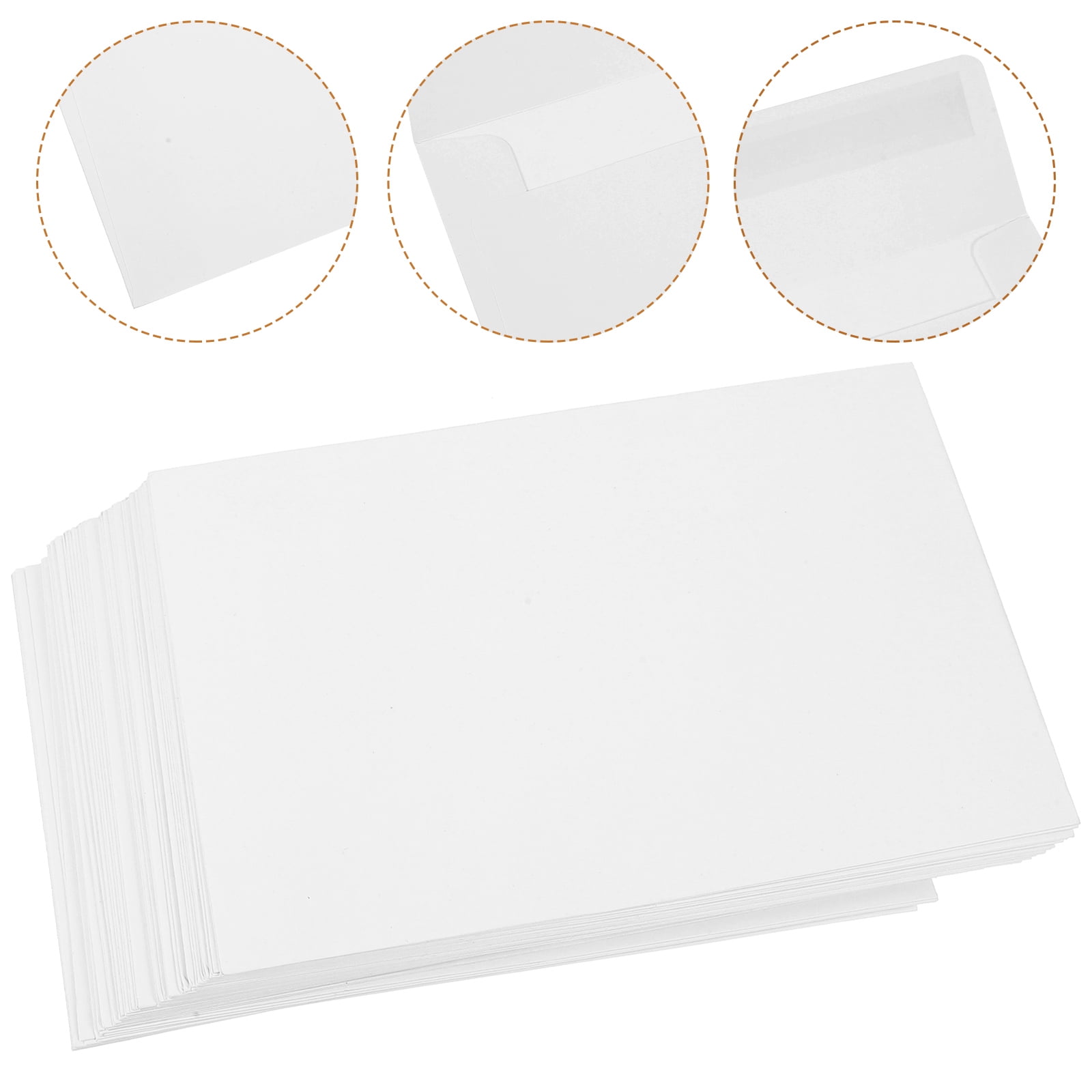WORGEOUS 50Pcs Standard Envelopes White Paper Rectangular Self Sealing ...