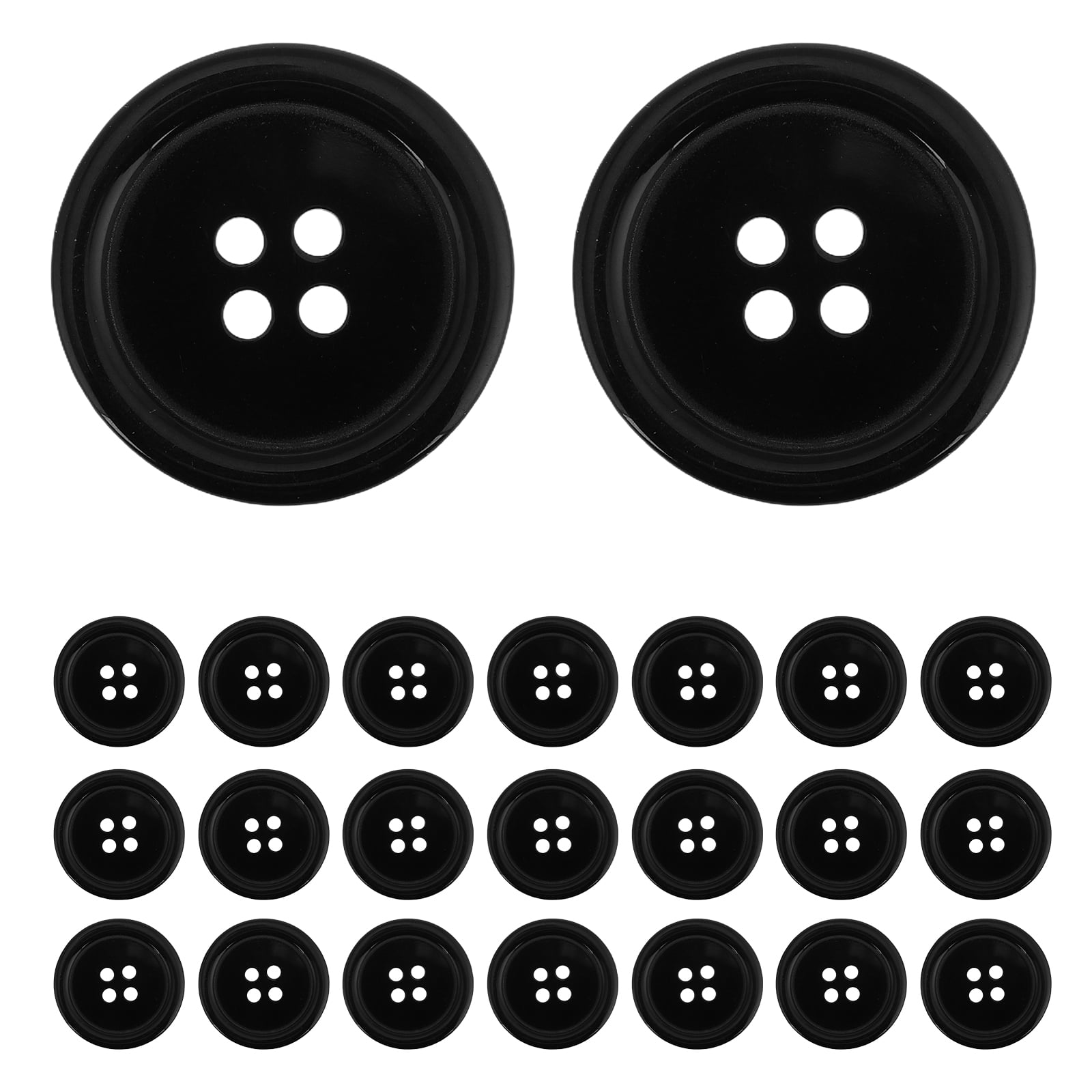 WEUVEB Round Black Resin Decorative Buttons, 50 Pieces for Sewing and ...