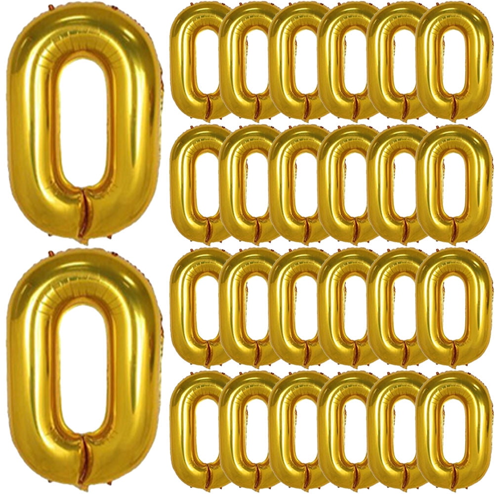 Golden Foil Chain Balloons for Decor 50pcs Bright Supplies Helium ...