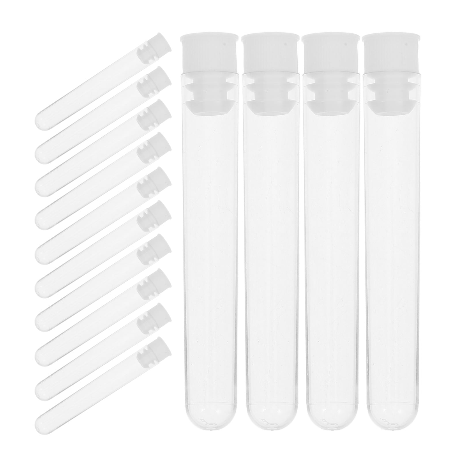 WORGEOUS 50pcs Laboratory Test Tube Clear Plastic Test Tube Laboratory ...