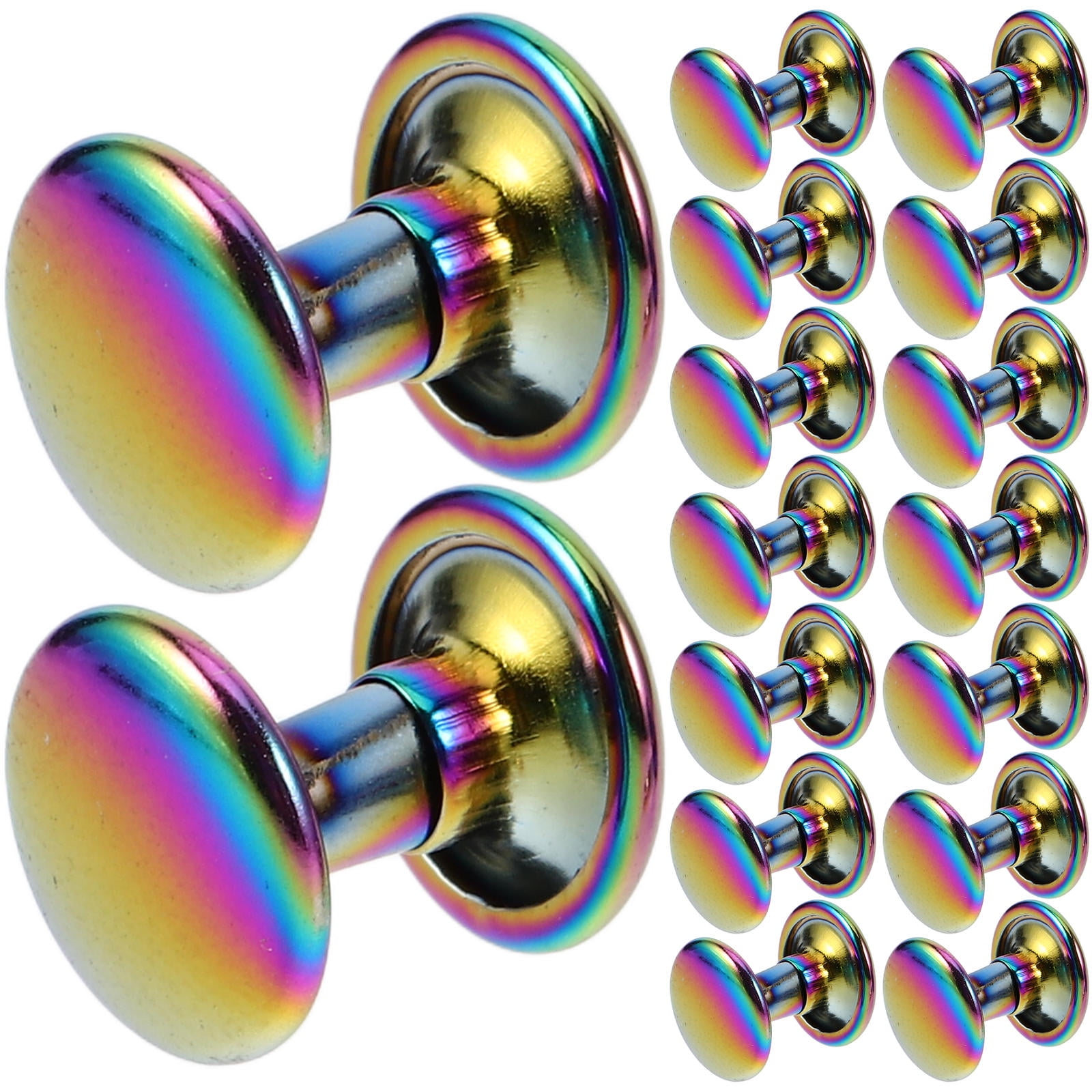 GOOHOCHY 50pcs Rainbow Decorative Double Cap Rivets for Bag Making ...