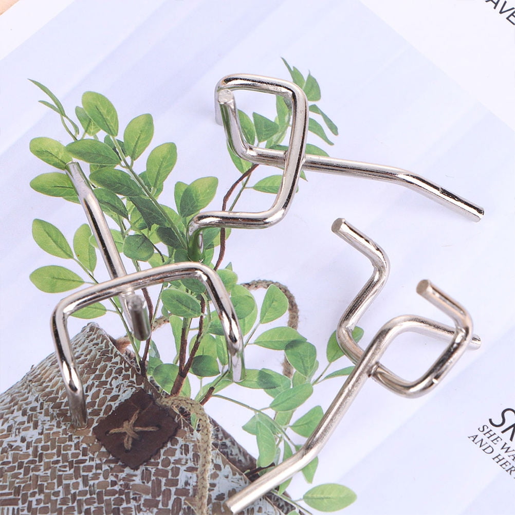 WORGEOUS 50pcs Shelf Hook Supermarket Shelves Three Foot Hook Hole ...