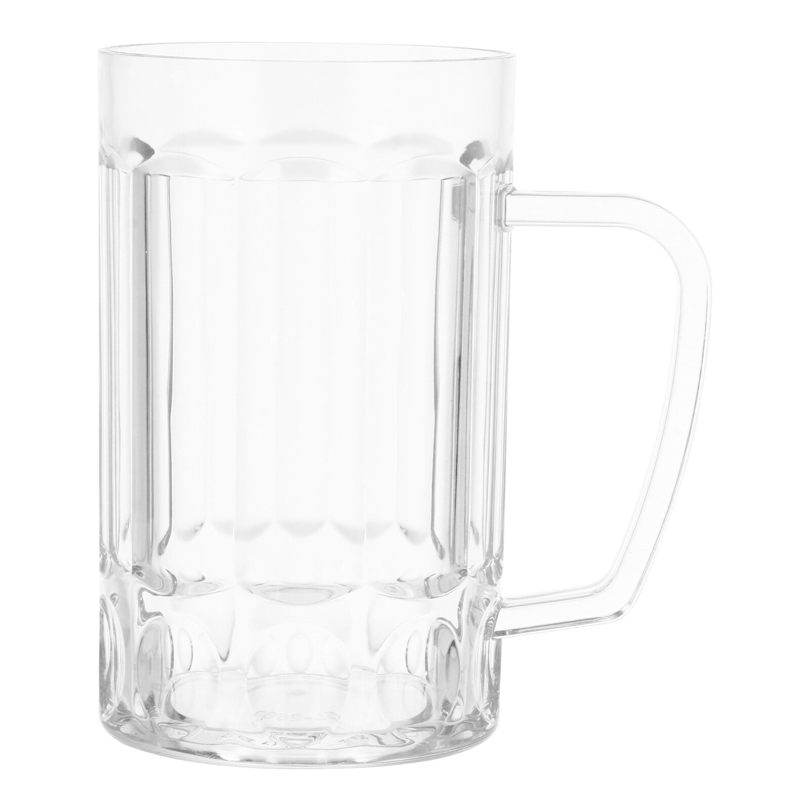 WORGEOUS 540ml Beer Mug Water Cup with Handle Transparent Plastic Wine ...