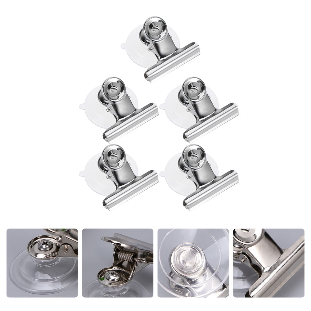 WORGEOUS 5Pack Heavy Duty Suction Cup Clips Stainless Steel Window ...