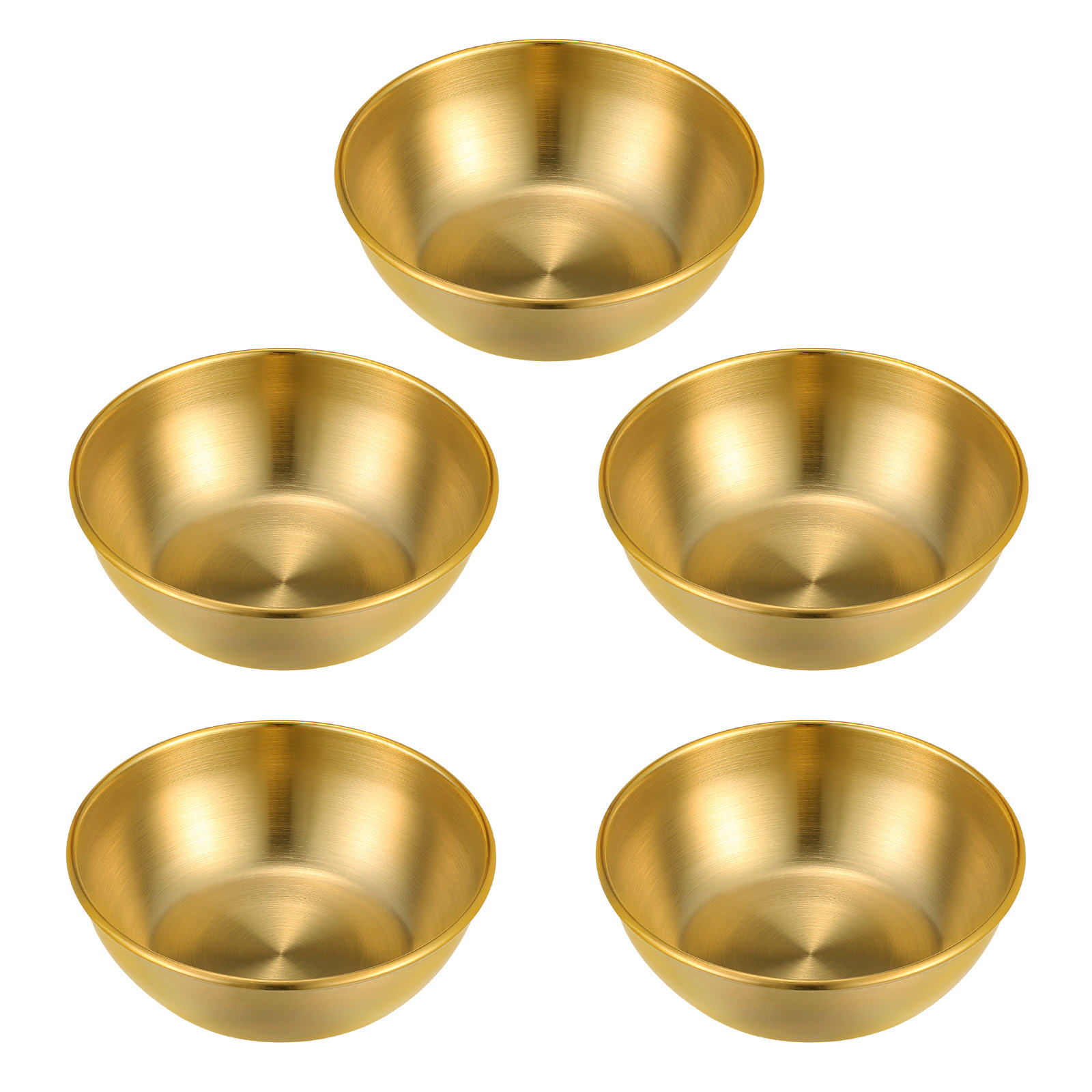 WORGEOUS 5Pcs Golden Stainless Steel Dishes for Broths and Condiments ...