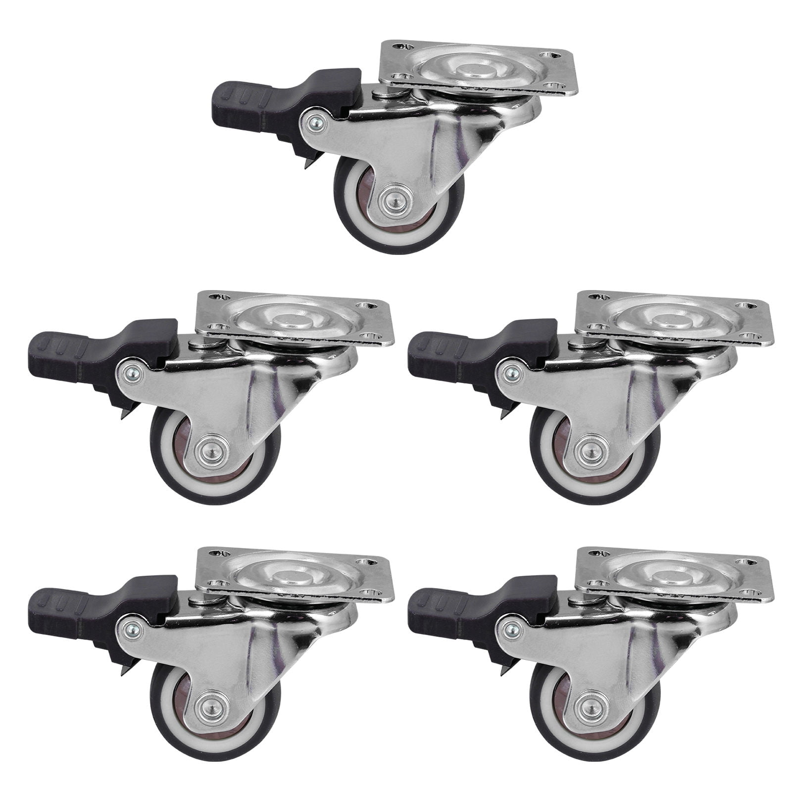 WORGEOUS 5pcs 1 Inch Threaded Stem Mount Castors Moving Swivel Casters ...