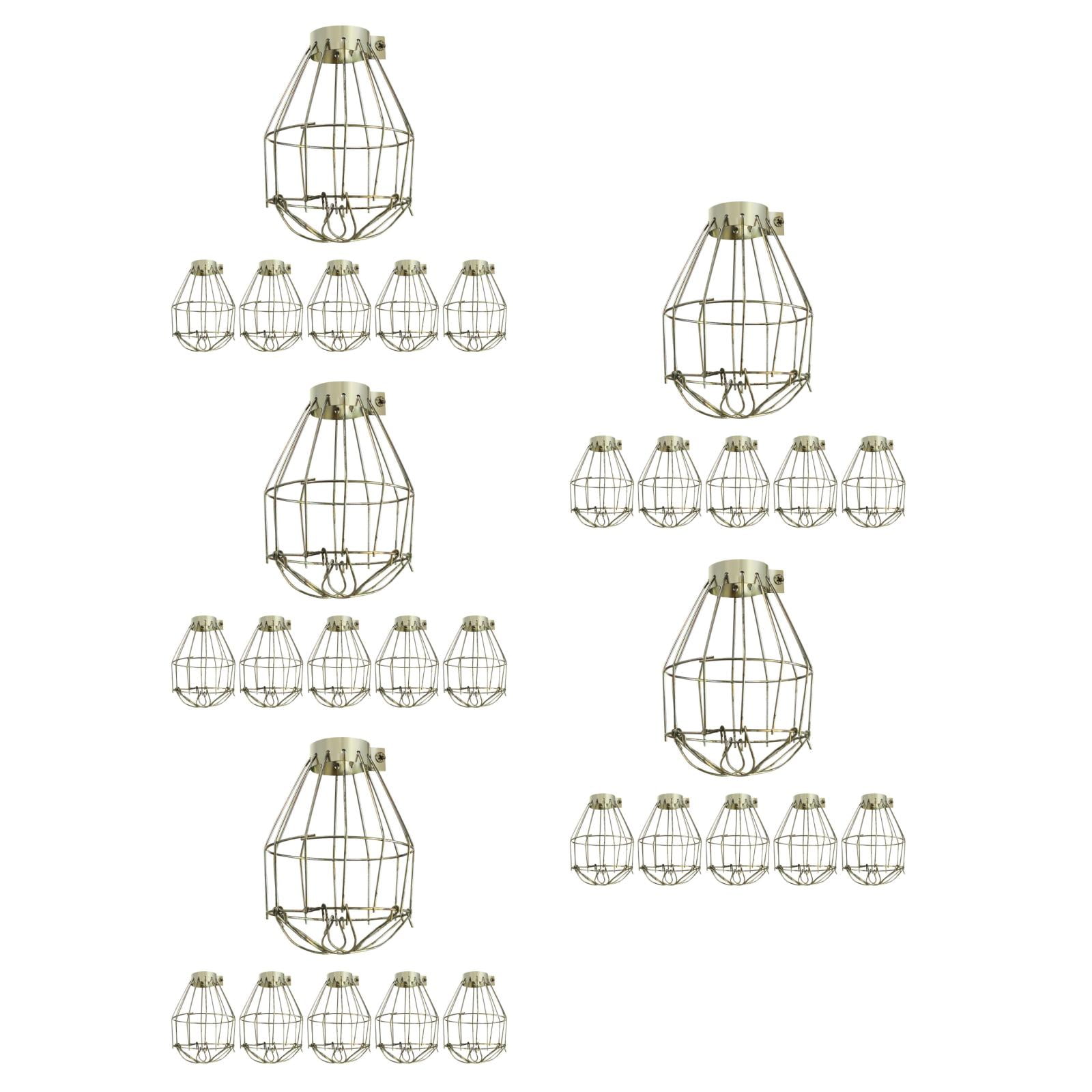 WORGEOUS 5pcs Black Wire Lamp Shade: Metal Wire Lamp Basket Industrial ...