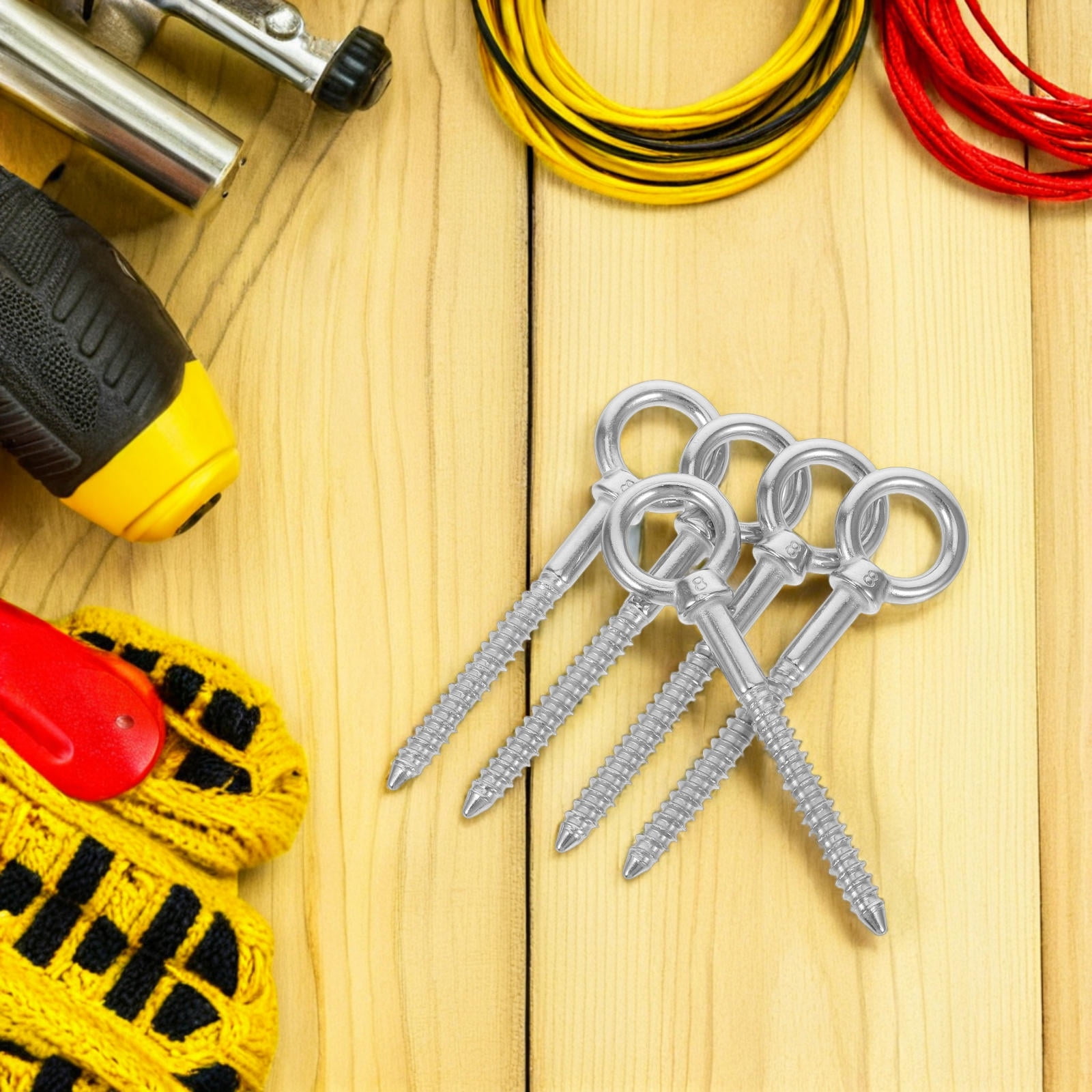 WORGEOUS 5pcs Eye Screws Stainless Steel Eye Bolts For Hanging Hardware ...