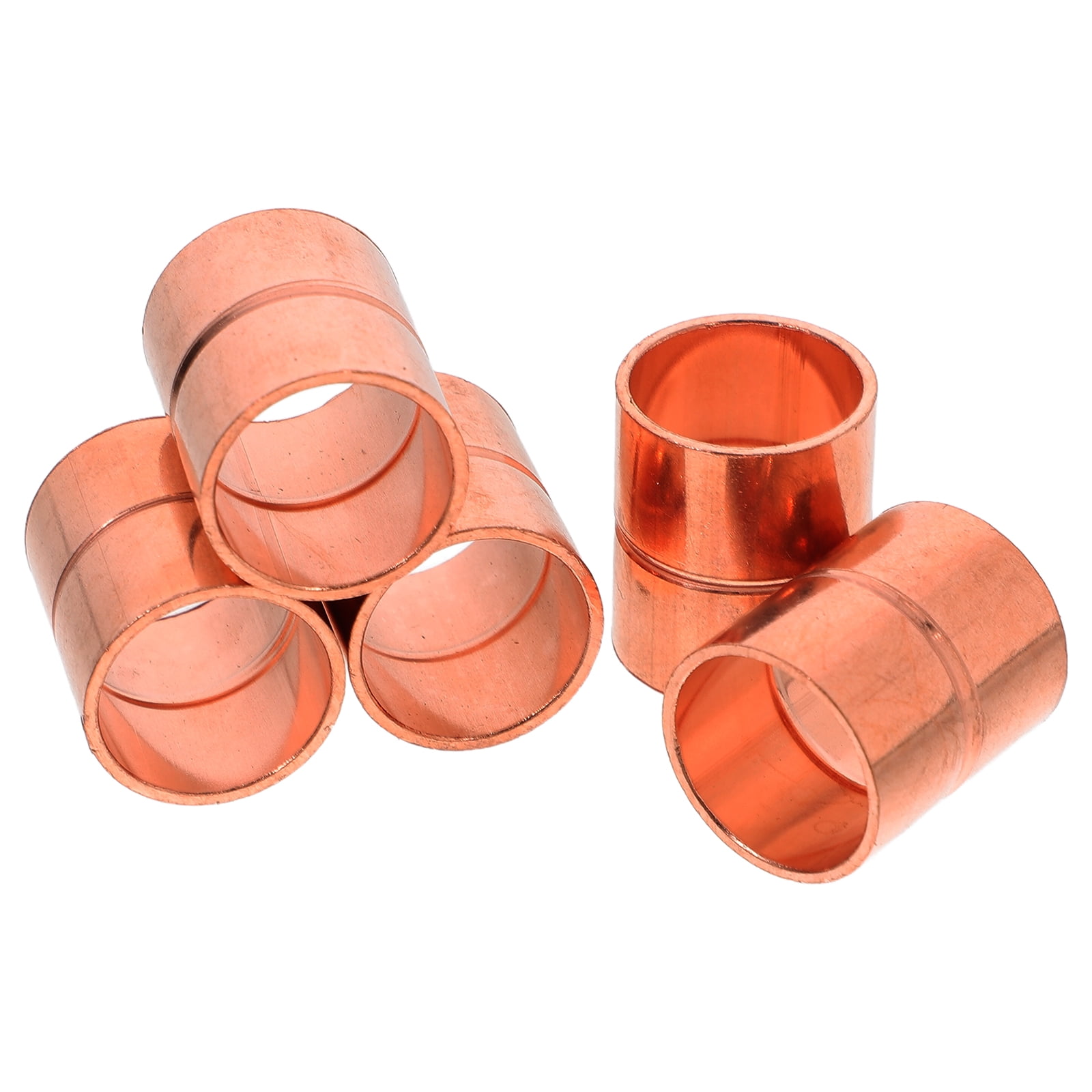 WORGEOUS 5pcs HVAC Copper Fittings ID Straight Coupling with Rolled ...