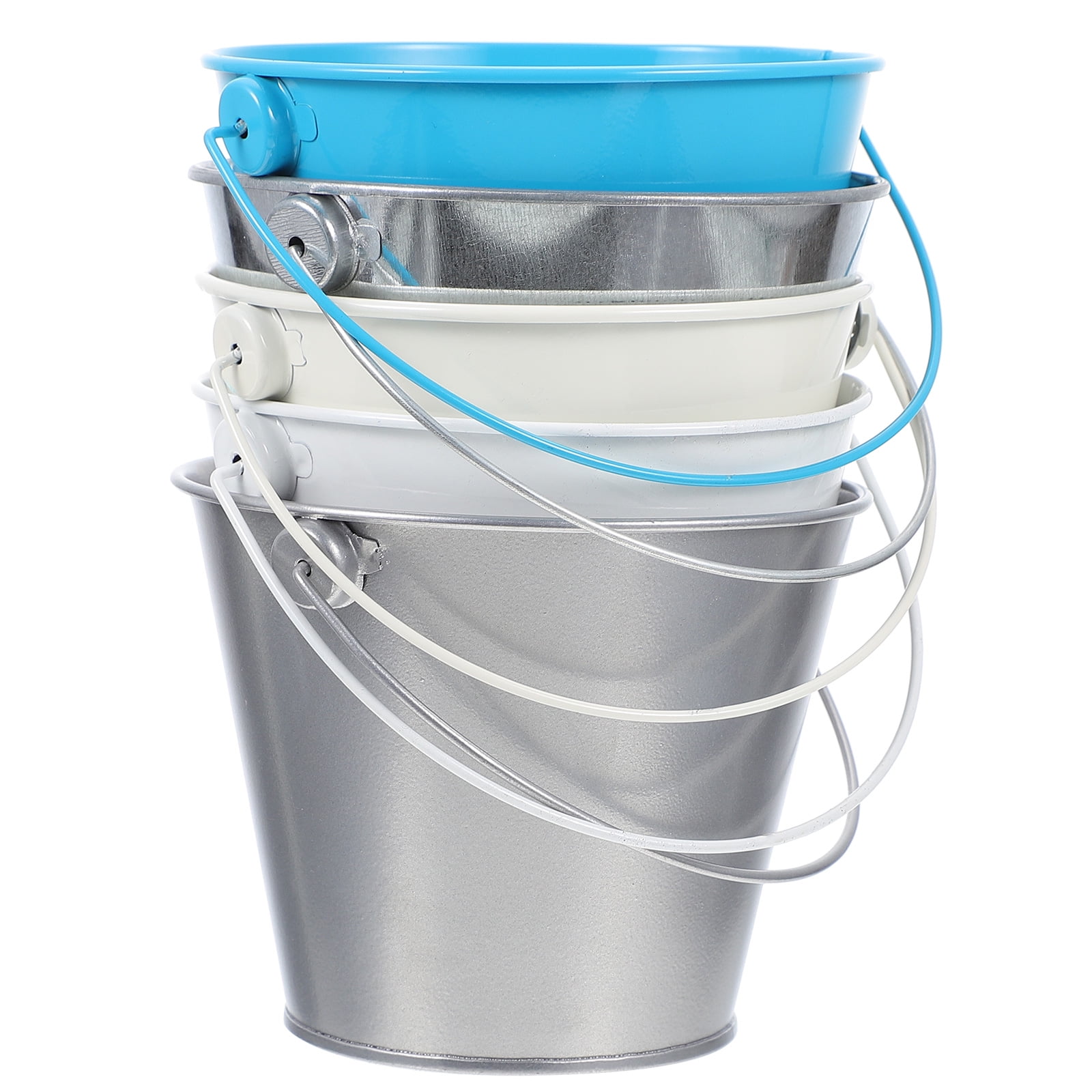 WORGEOUS 5pcs Iron Succulent Bucket with Handle Iron Portable Bucket ...