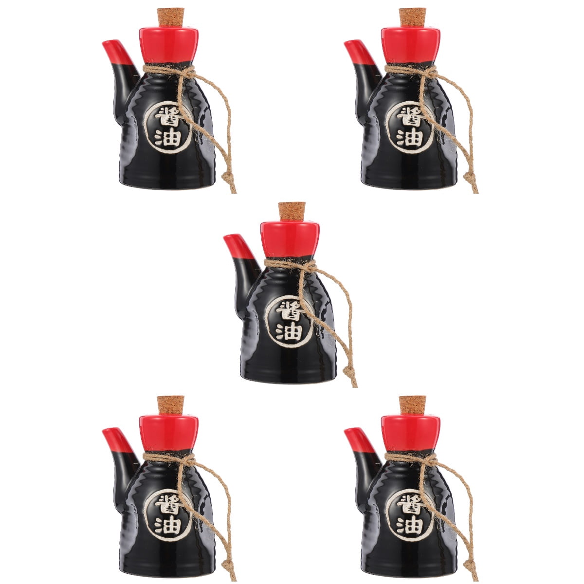 Worgeous 5pcs Ceramic Soy Sauce Dispenser Japanese Style Liquid ...