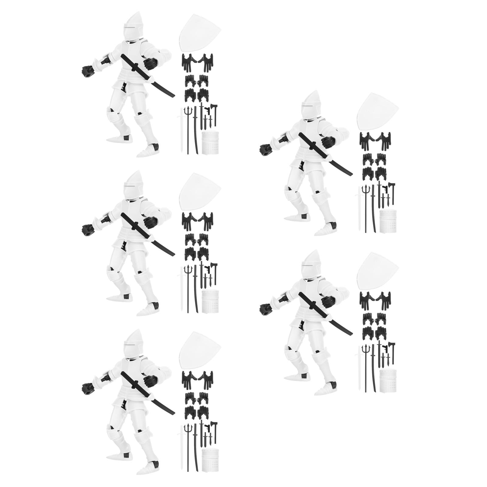 WORGEOUS 5pcs Knight Action Figures With Realistic Movement ...
