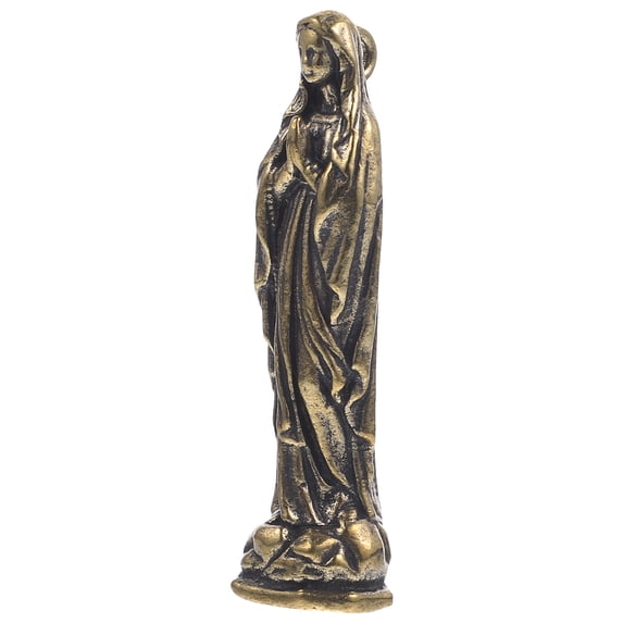 WORGEOUS 5pcs Mini Virgin Mary Statue Brass Catholic Religious Figurine ...