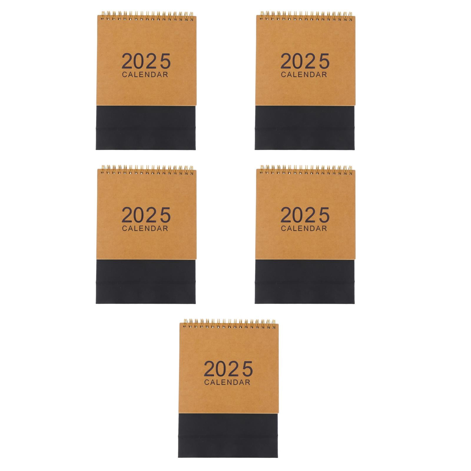 WORGEOUS 5pcs Monthly Table Calendar 2024-2025 Spiral Binding Desk ...