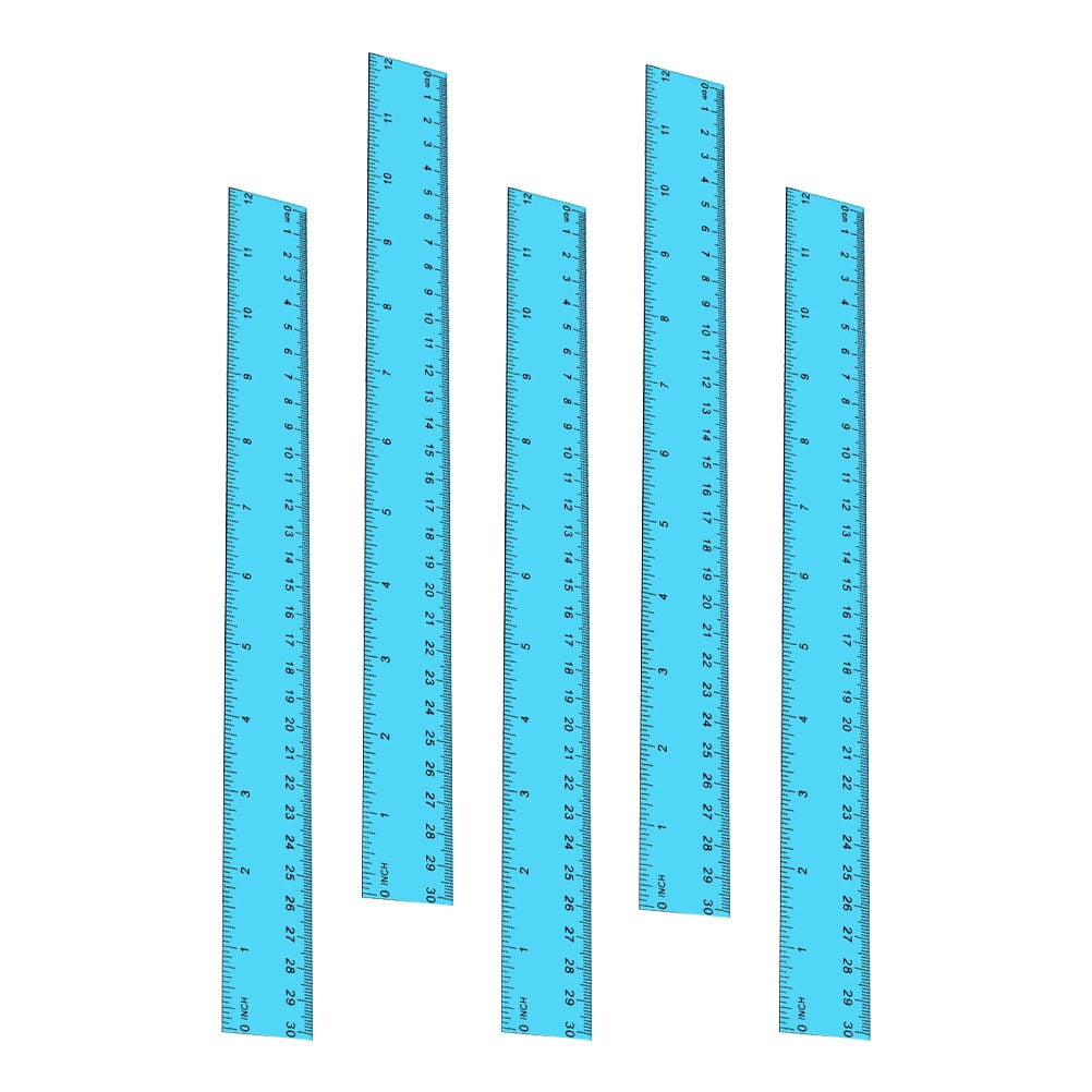 WORGEOUS 5pcs Plastic Measuring Rulers Drawing Rulers Students 12 Inch ...