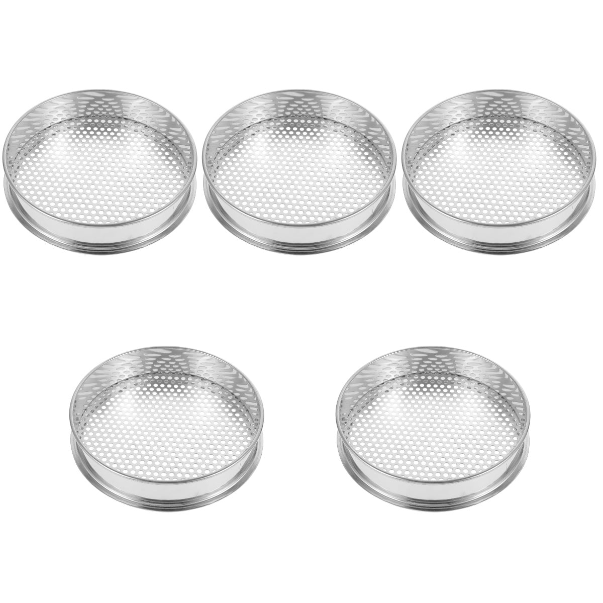 WORGEOUS 5pcs Stainless Steel Round Soil Grading Sieve Mesh Soil ...