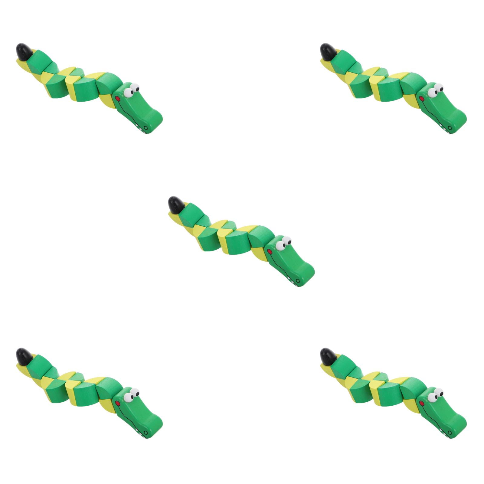 WORGEOUS 5pcs Wooden Alligator Plaything Versatile Wooden Puzzle Early ...