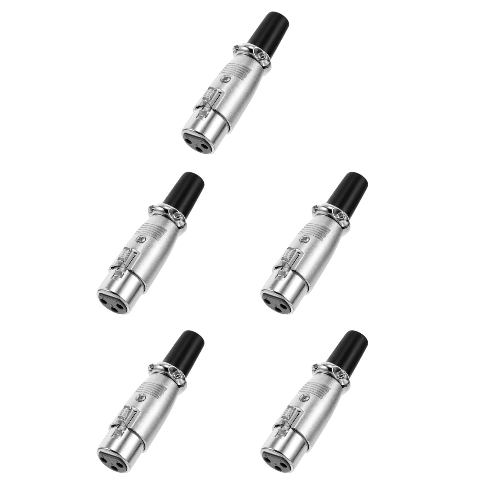 WORGEOUS 5pcs XLR Cable Connector 3-Pin Microphone Line Plug Connector ...