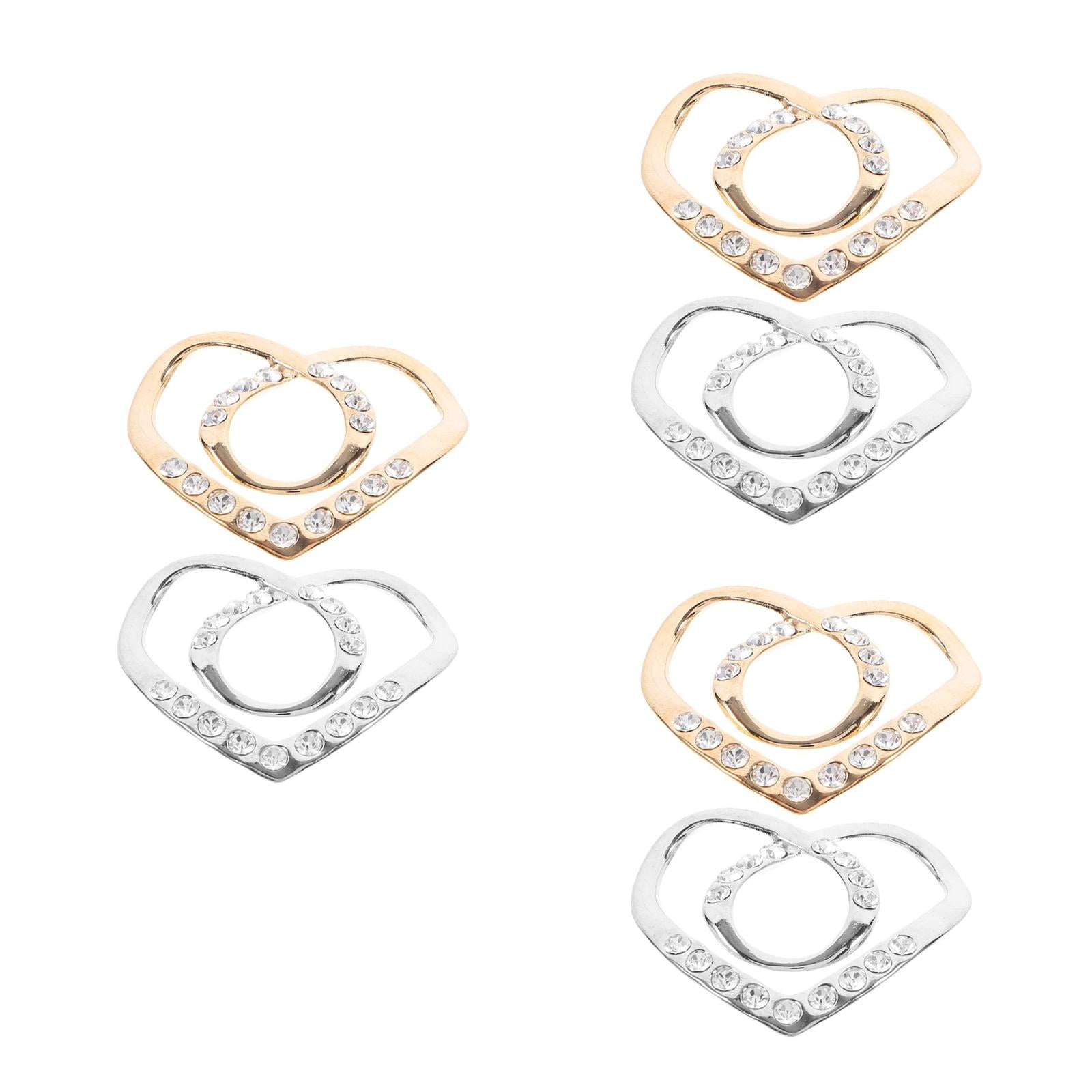 WORGEOUS 6 PCS Metal T-Shirt Holder Decorative Buckle Clip Scarf Clasp ...