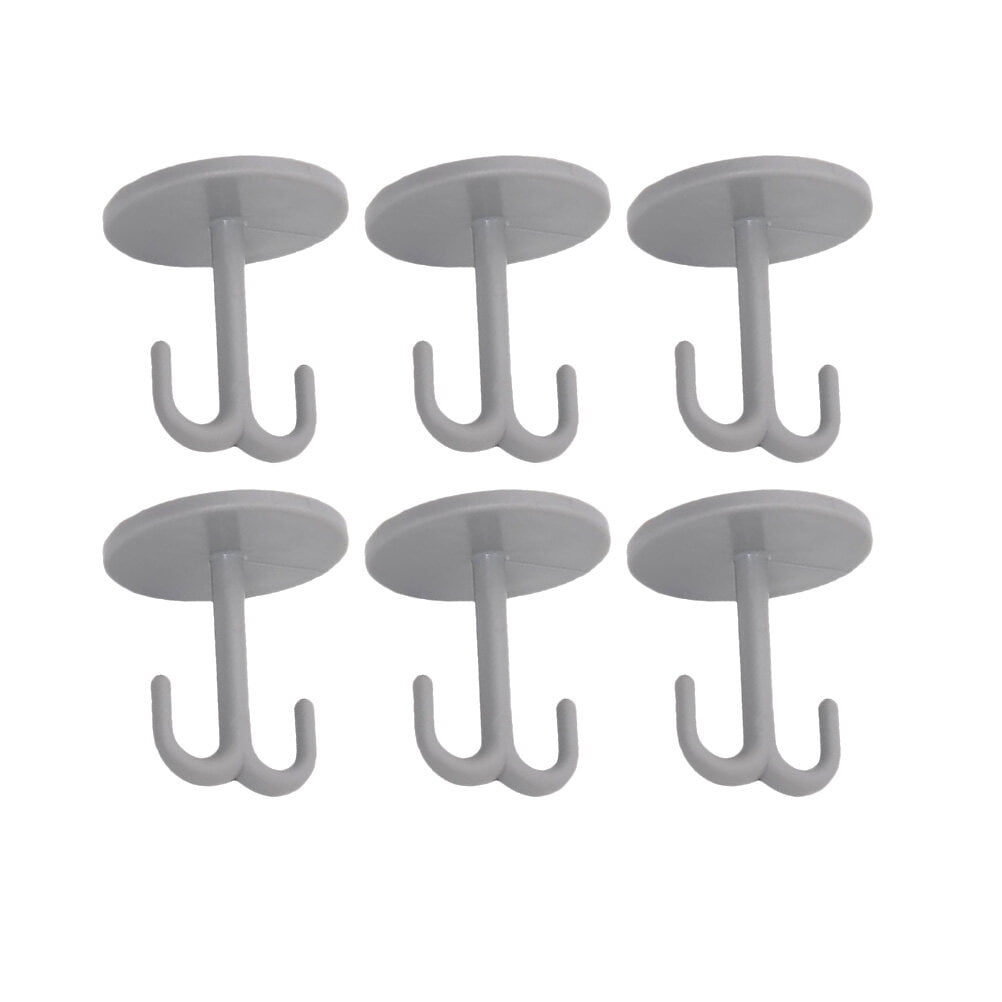 WORGEOUS 6 Pcs Bathroom Hanger Garage Double Hooks Heavy Duty Adhesive ...
