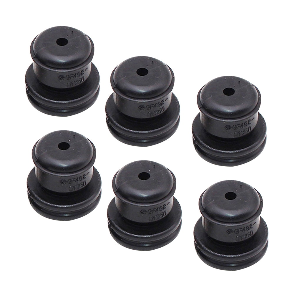 WORGEOUS 6-Piece Black Rubber Car Engine Cover Shock Absorber Pads and ...