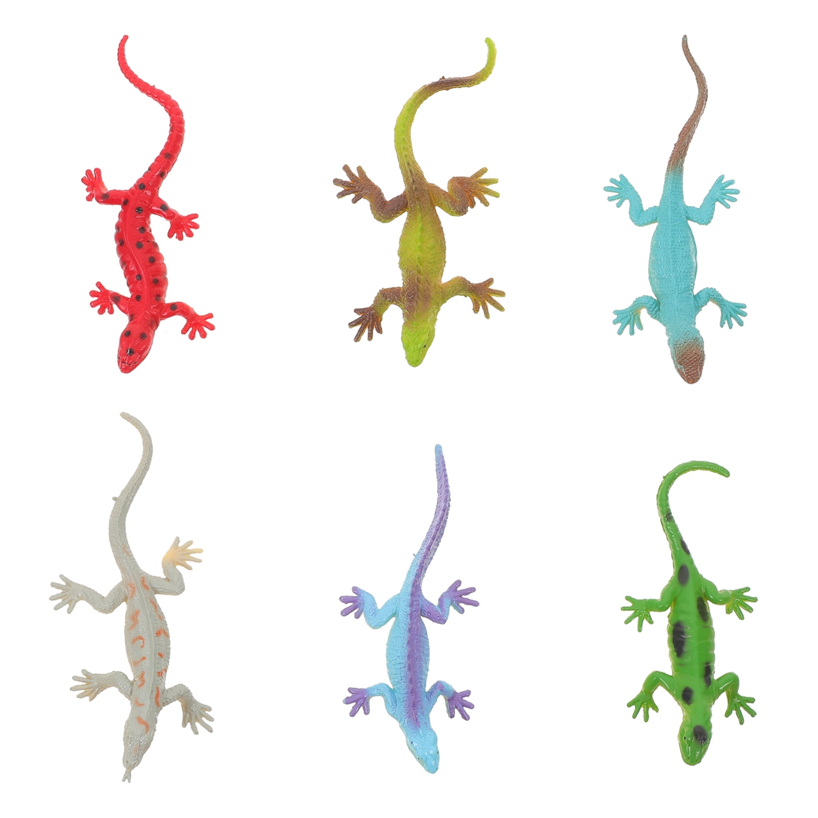 WORGEOUS 6 Pcs Lizard Figurine Kids Statue Dragon Lumbar Realistic ...