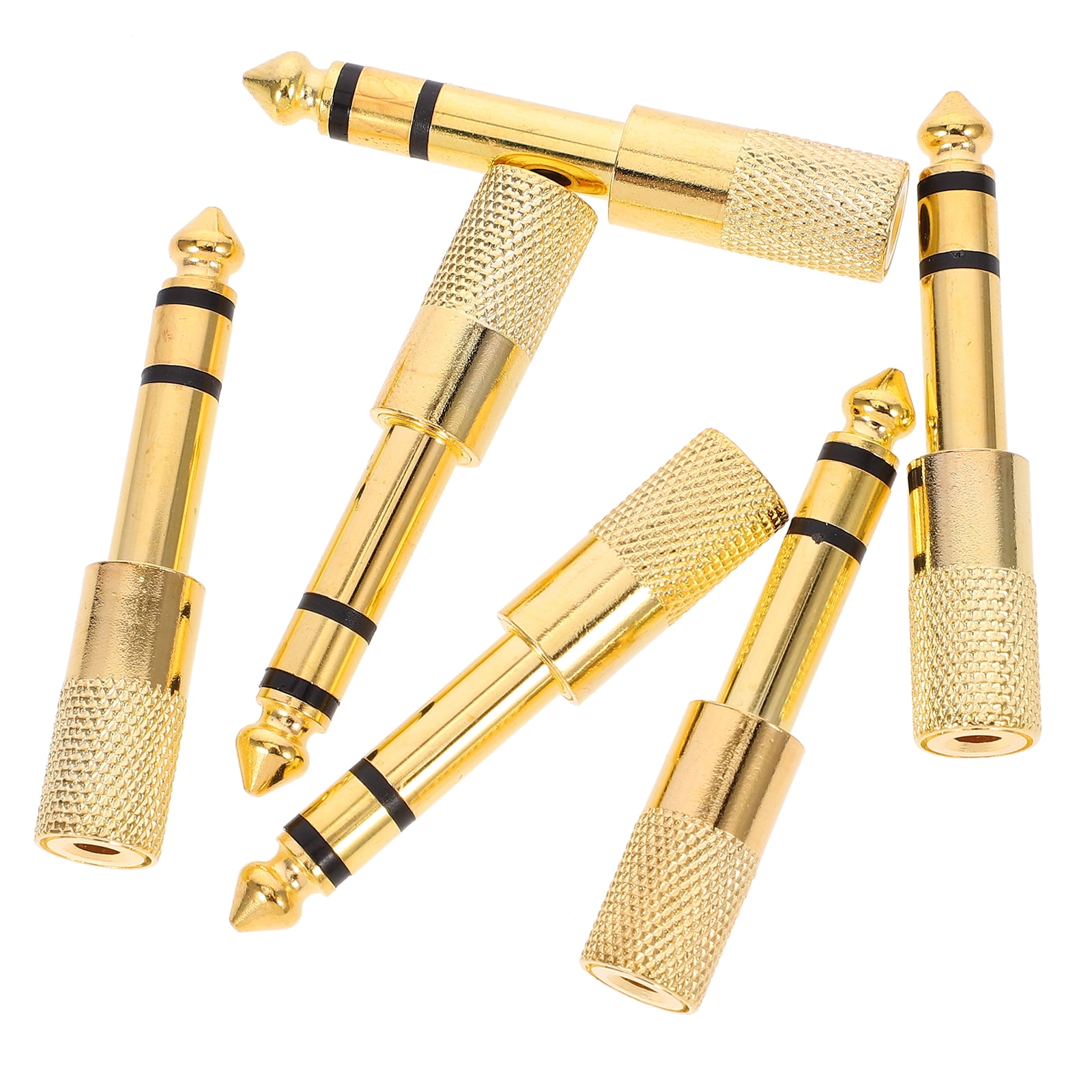 WORGEOUS 6 Pcs Mic Adapter Audio Jack Extender Headphones Cable Golden ...