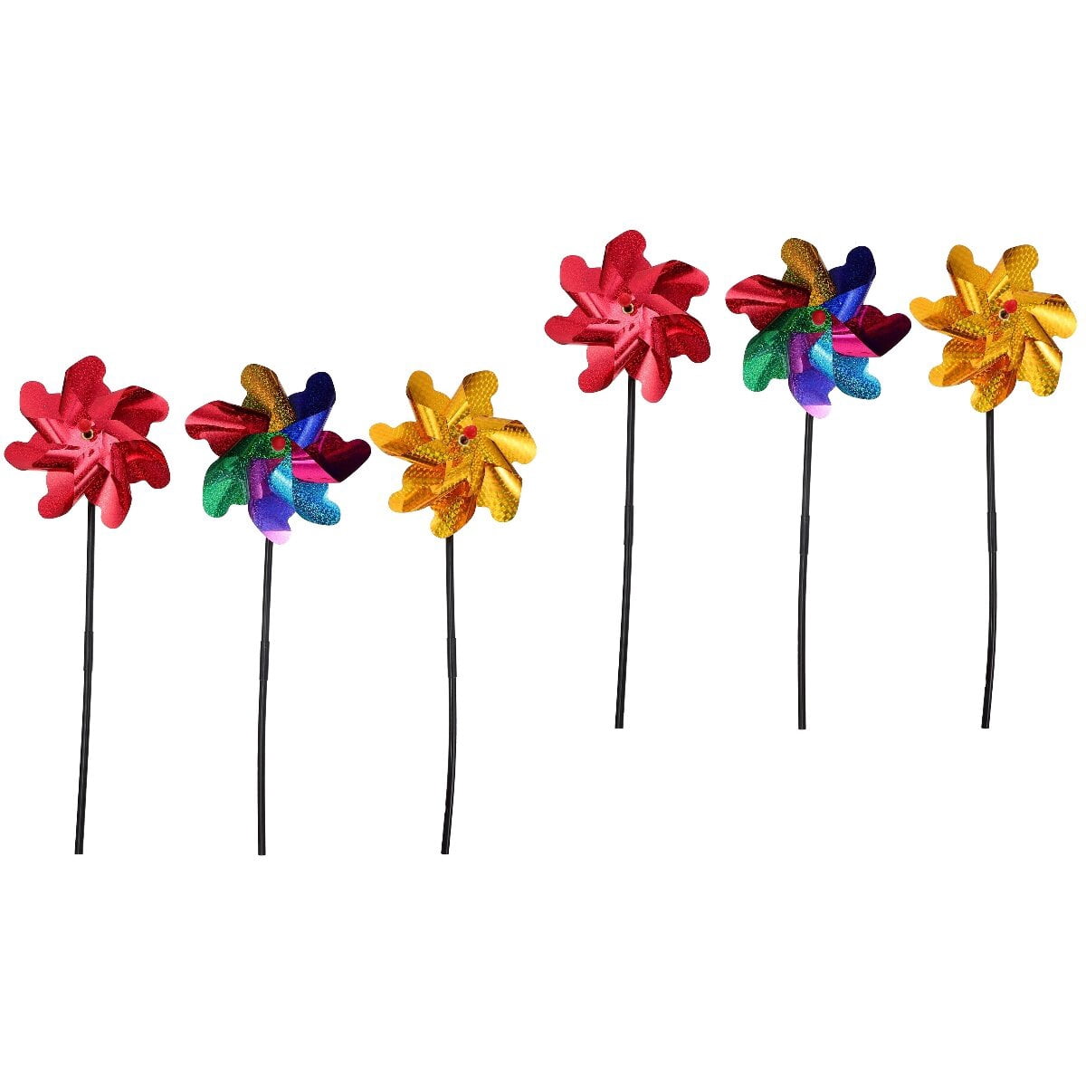WORGEOUS 6 Pcs Outdoor Windmill Toys Waterproof Pinwheel Reflective ...