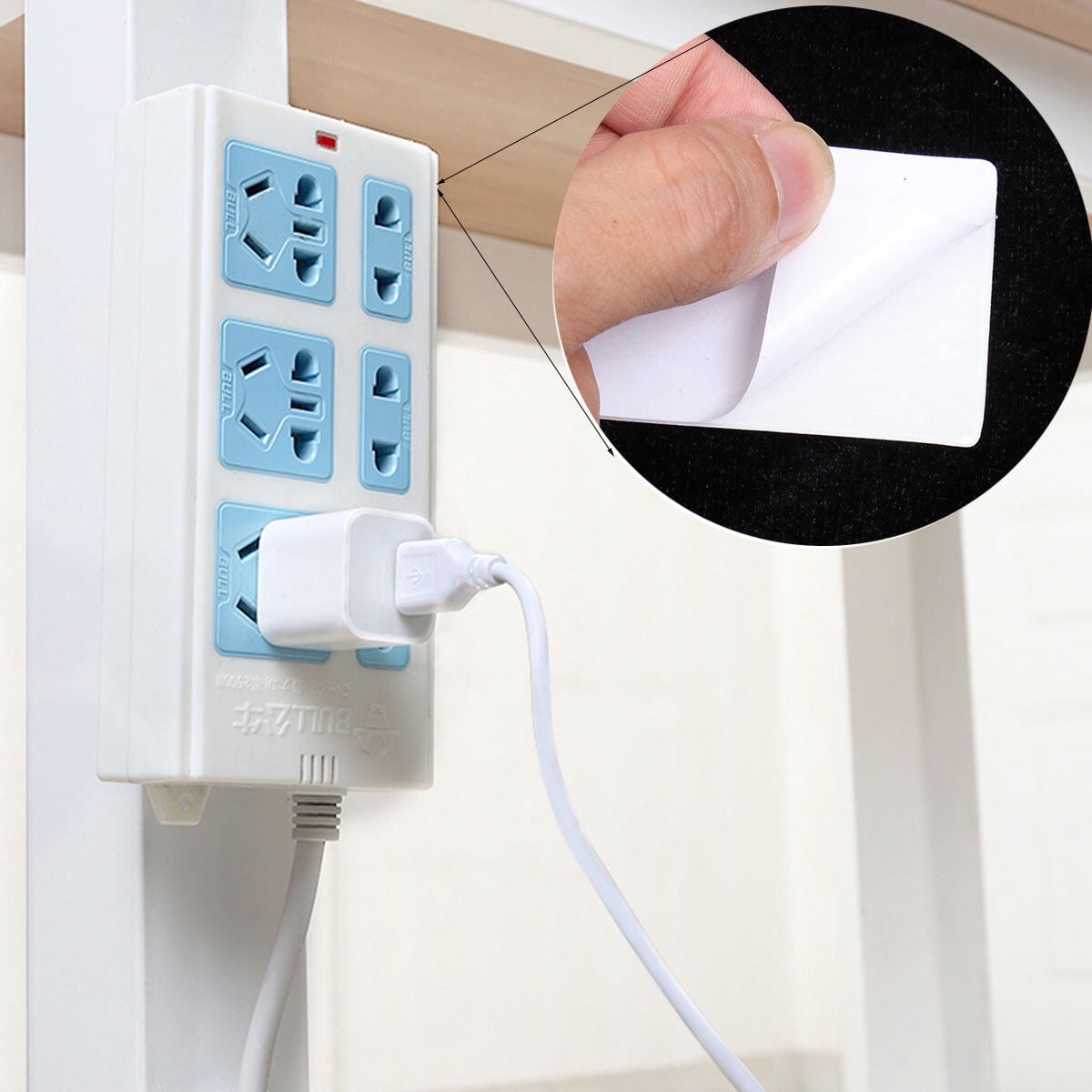 WORGEOUS 6 Pcs Power Strip Holder Patch Panel Wall Socket Wire Holders ...