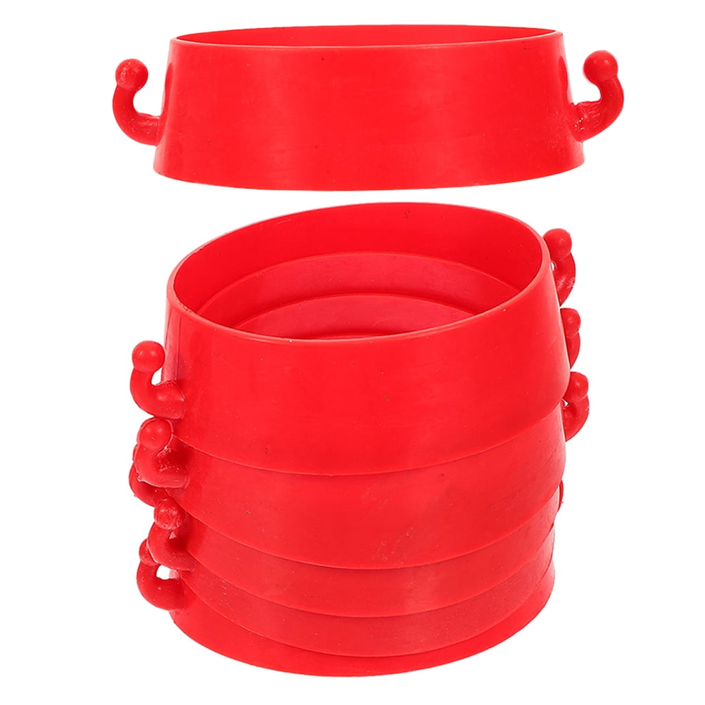 WORGEOUS 6 Pcs Traffic Cone Rope Attachment Plastic Connector Ring Red ...