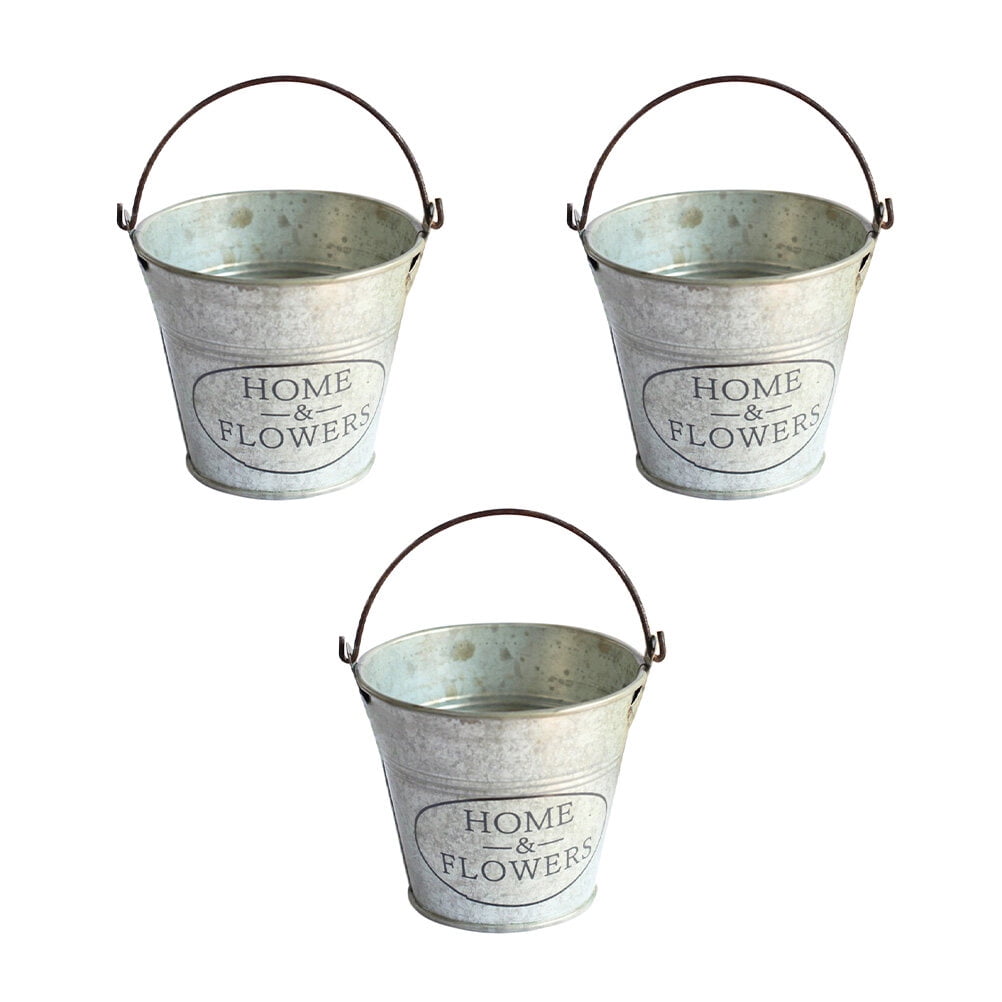 WORGEOUS 6 Pcs Vintage Flower Bucket Decorative Flower Holder with ...