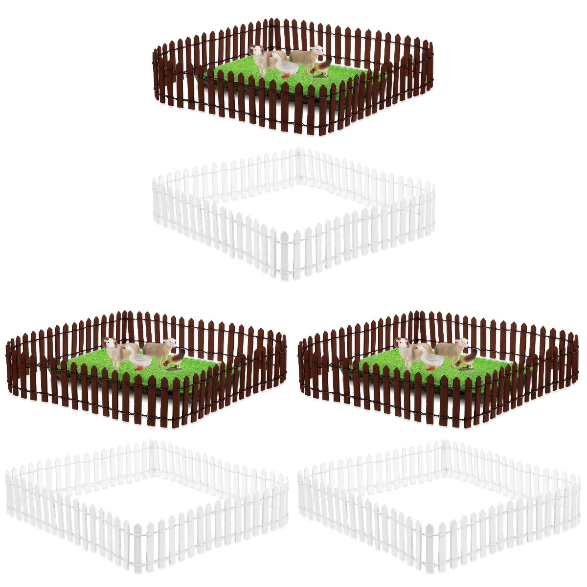 WORGEOUS 6 Pcs Wooden Fence Models Mini House Decors Micro Landscape ...