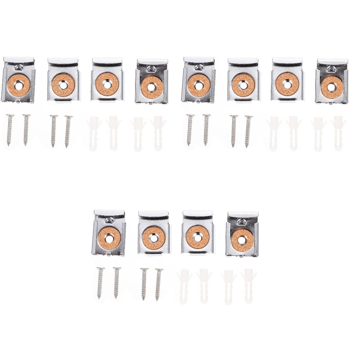 WORGEOUS 6 Sets /8pcs Glass Mirror Clips Mount Spacer Mirror Clamps ...