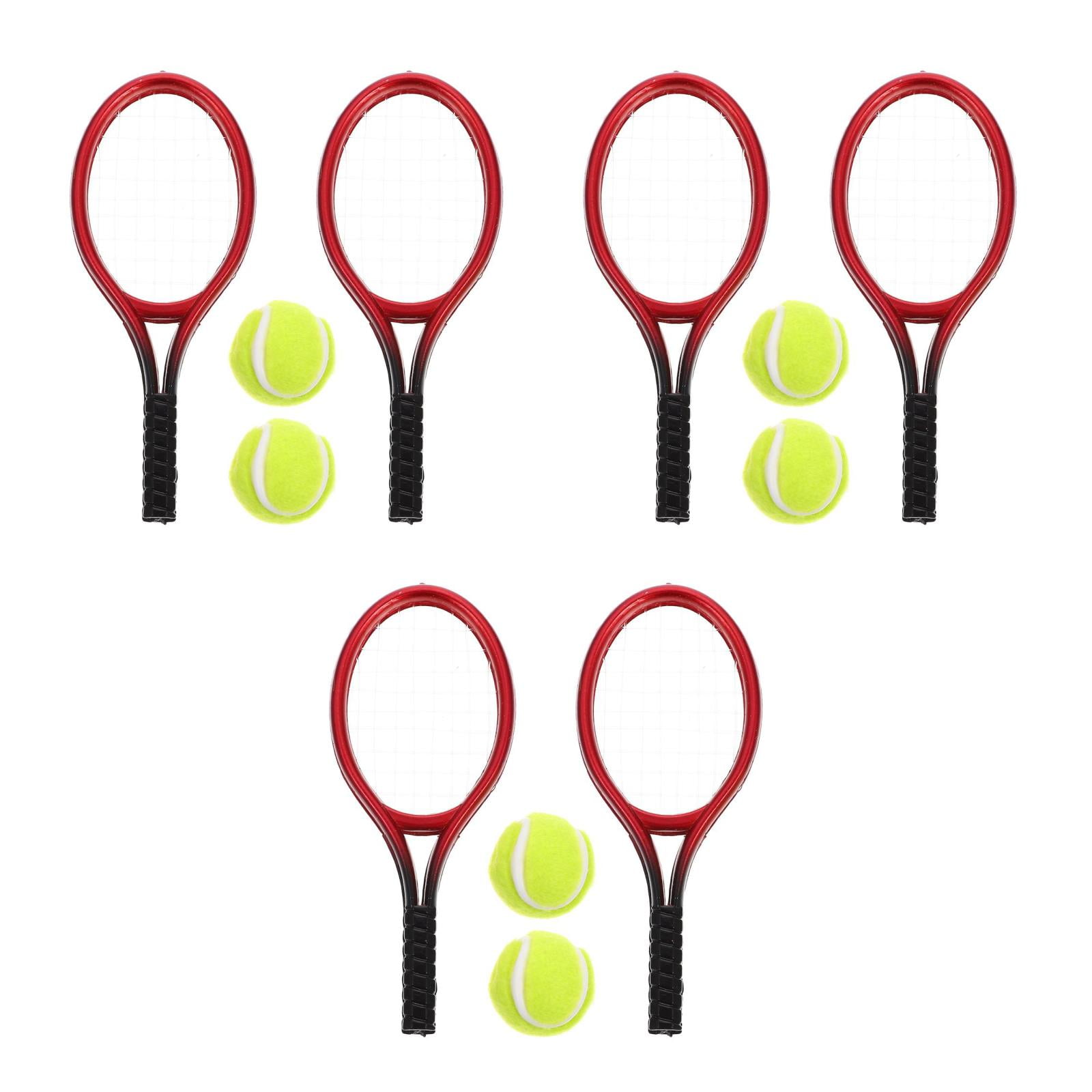 WORGEOUS 6 Sets Miniature Tennis Racket and Ball Set Decorative ...