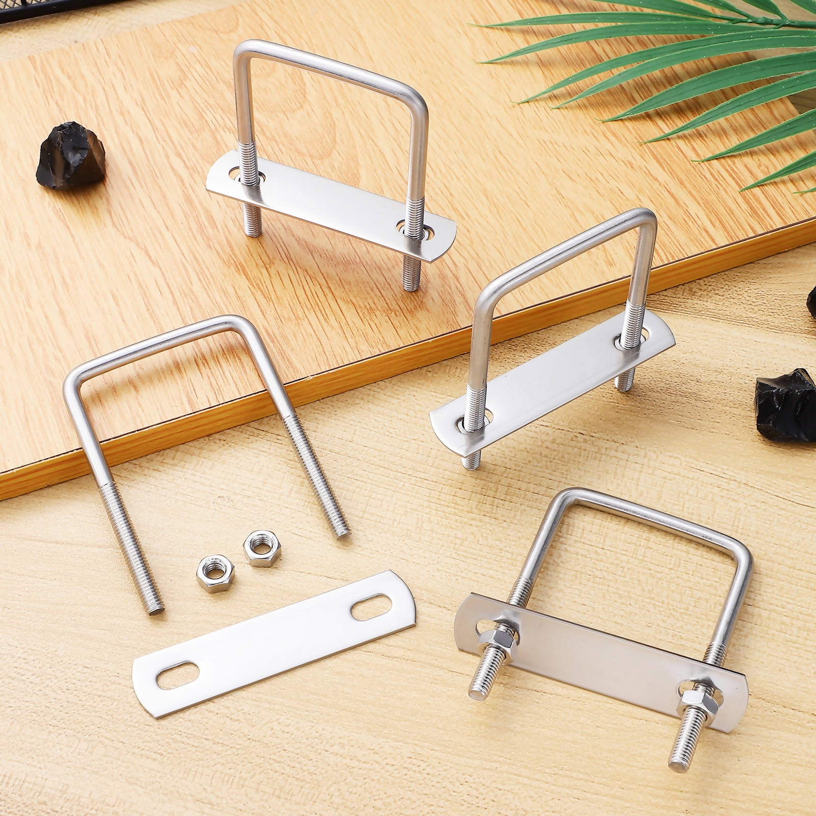 WORGEOUS 6 Sets U-Bolts Heavy-Duty Square U-Bolts Stainless Steel U ...