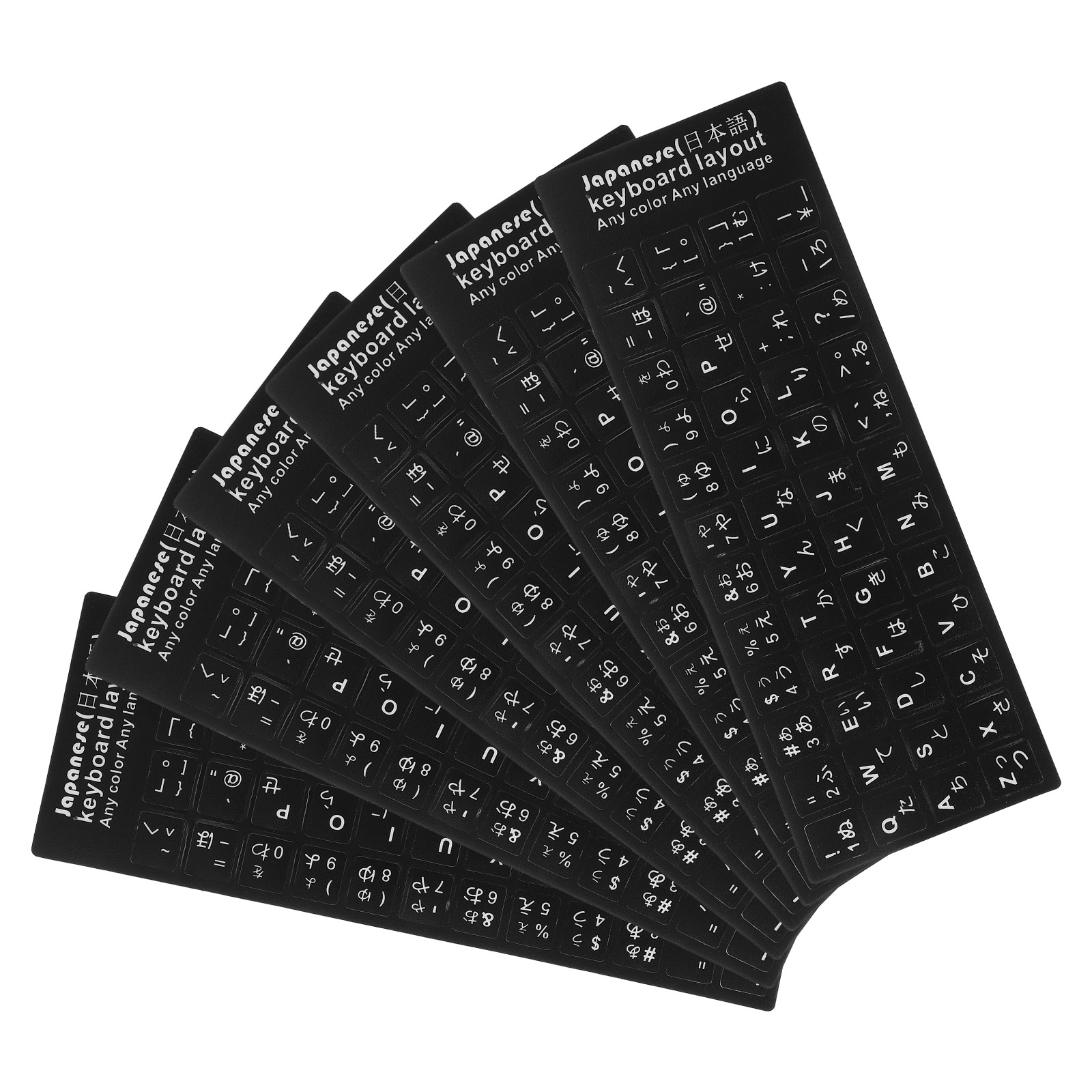 6 Sheets Japanese Language Stickers Background With Lettering Keyboard ...