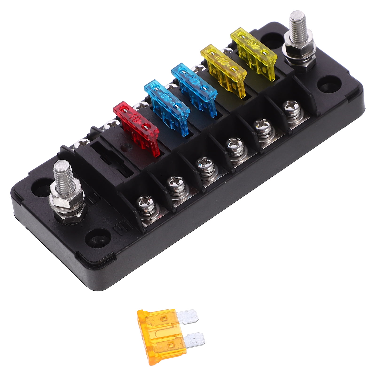 WORGEOUS 6 Way Fuse Block Blocks Automotive Air Conditioning Motorcycle ...