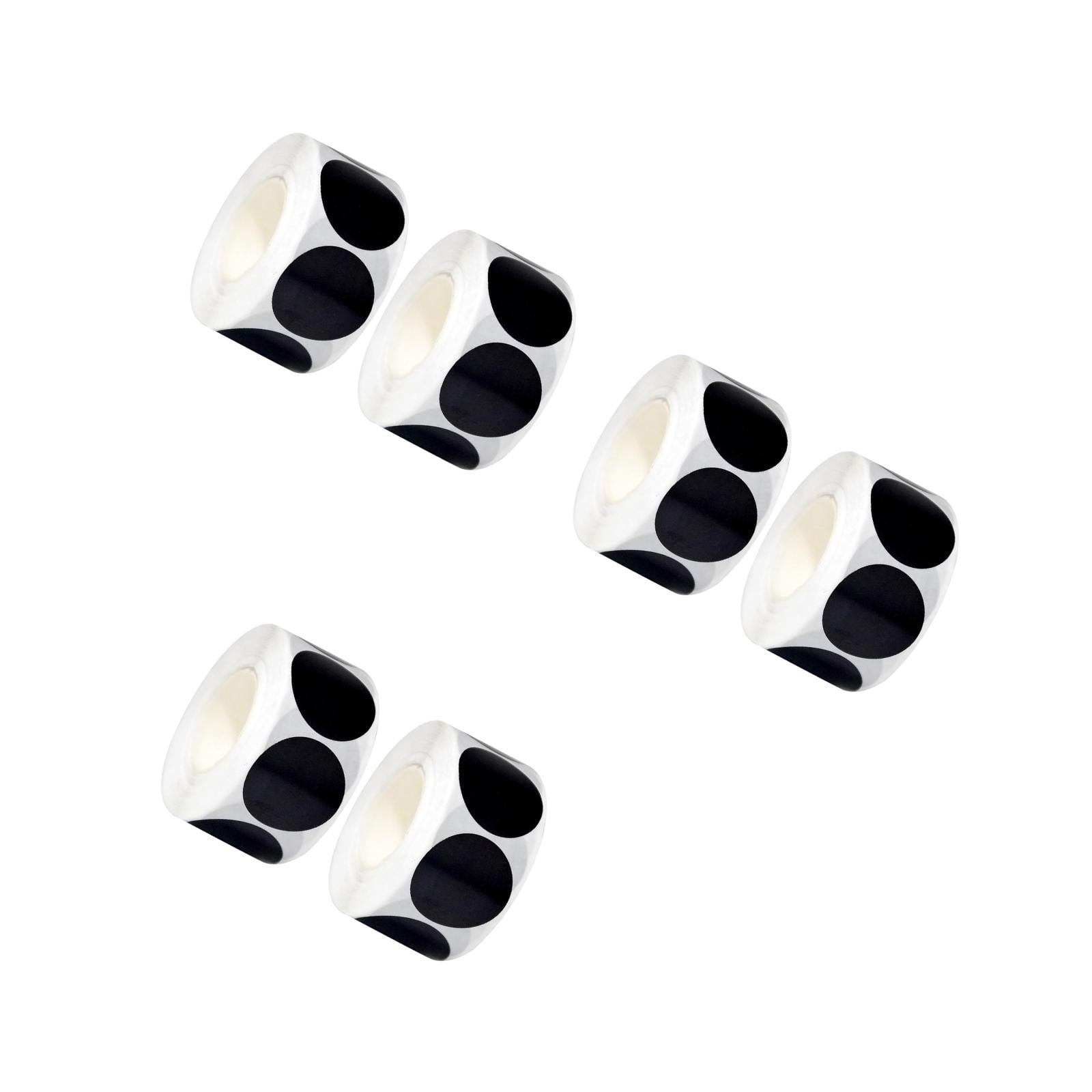 WORGEOUS 6 pcs Black Circle Stickers Roll Sealing Dot Labels for Office ...