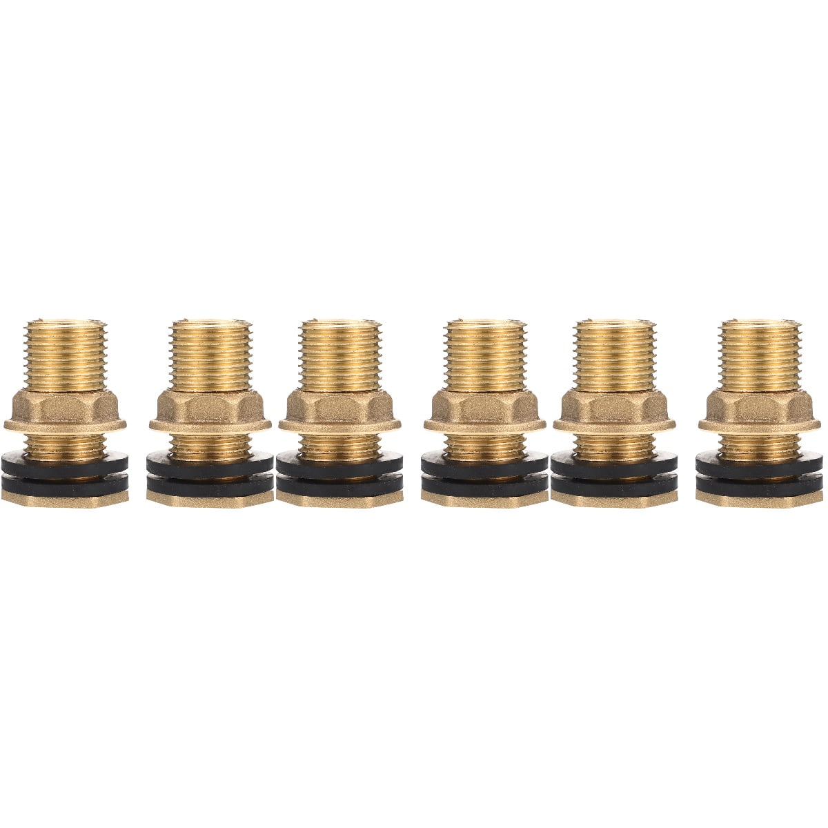 WORGEOUS 6 pcs Bulkhead Fitting Tank Adapter 3/8" Female 1/2" Male Tank Connector - Walmart.com