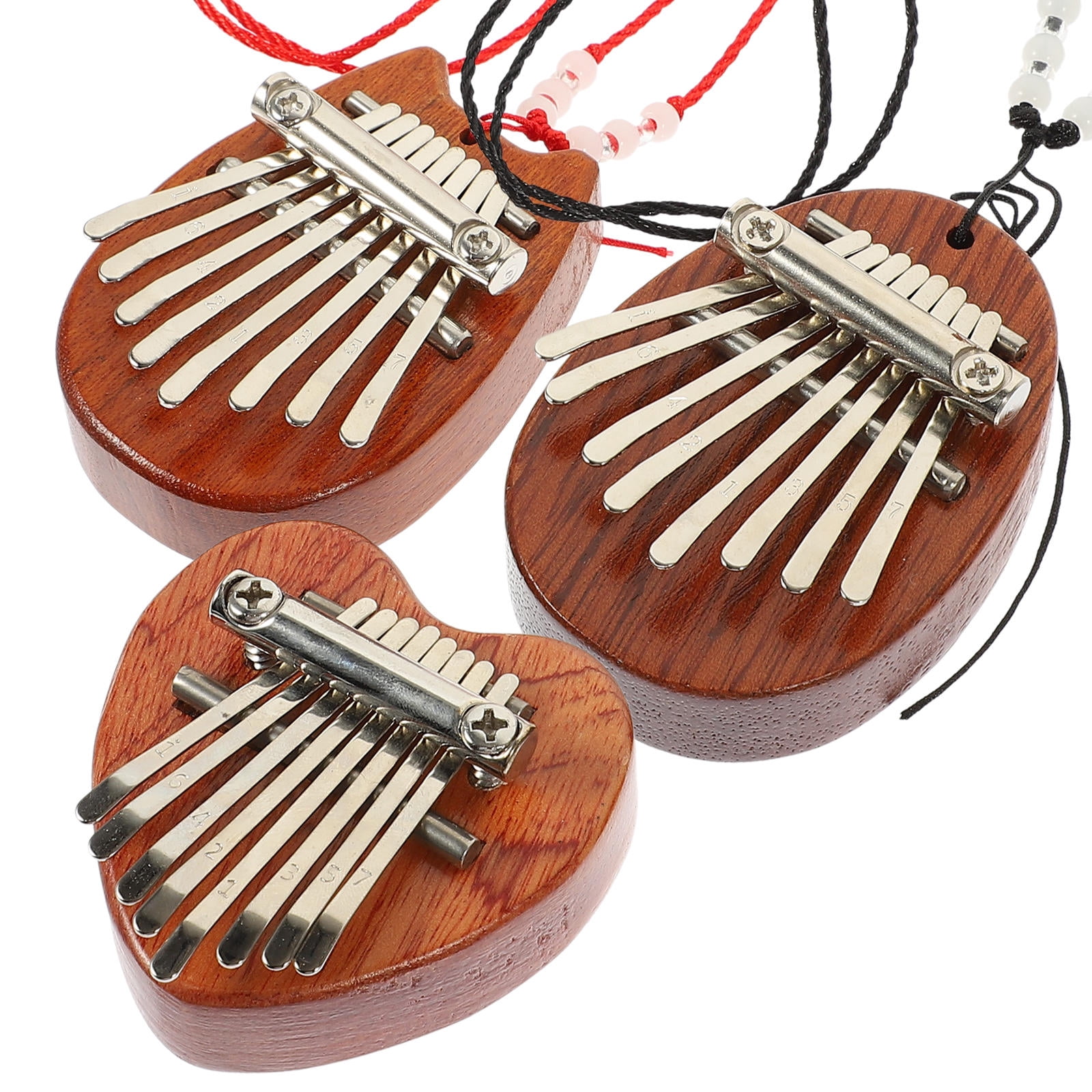 WORGEOUS 6-Piece Mini Wooden Finger Kalimba Set, Cartoon Style Musical ...