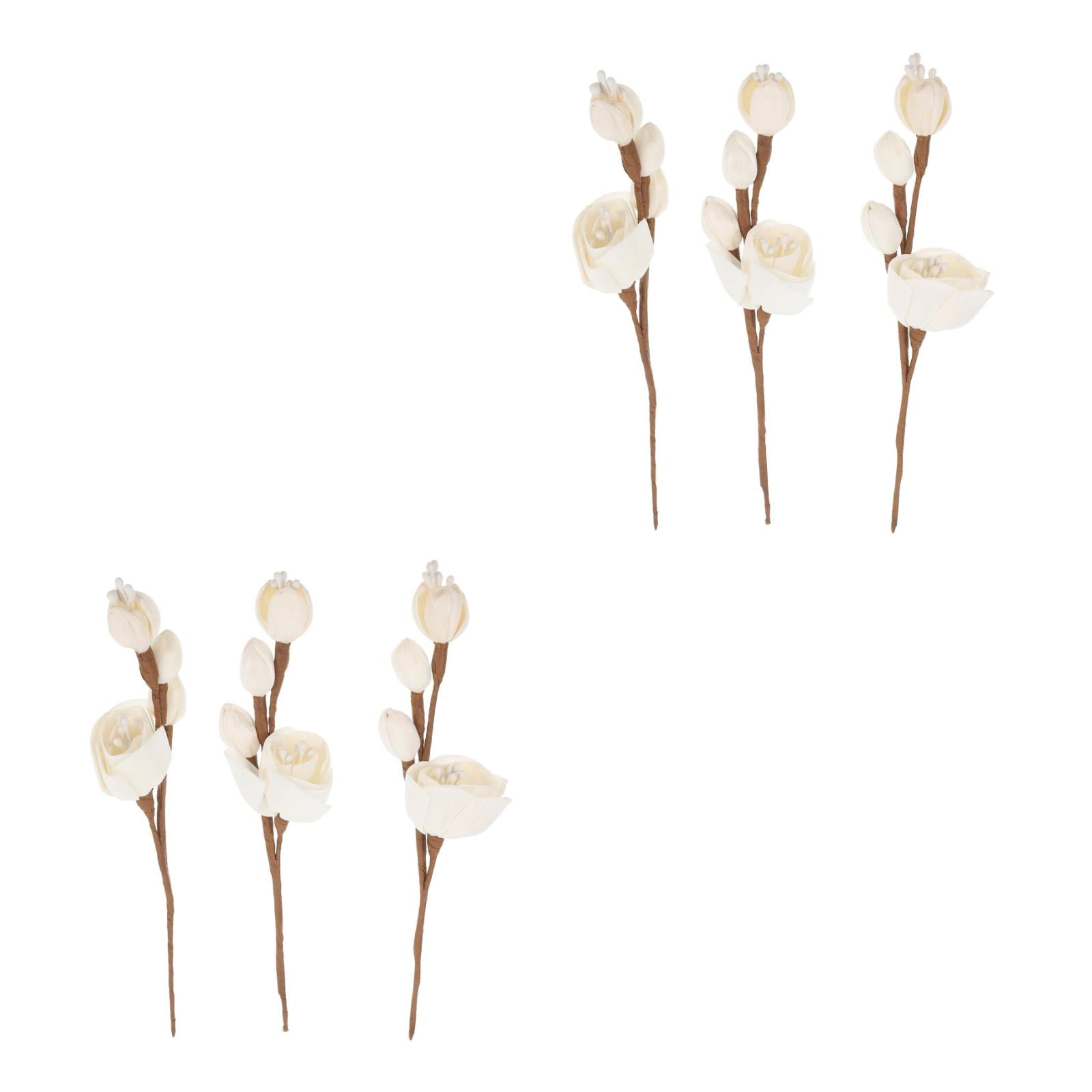 WORGEOUS 6 pcs Flower Rice Paper Diffuser Stick Set Essential Oil Aroma ...